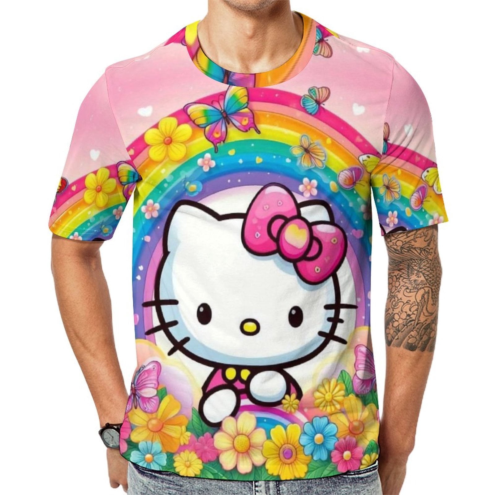 Hello Kitty Printed Short Sleeve T-Shirts Casual Graphics Tees Fashion ...