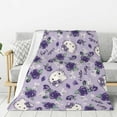 Hello Kitty Purple Flower Blankets for Couch,Super Soft Cozy Blankets ...