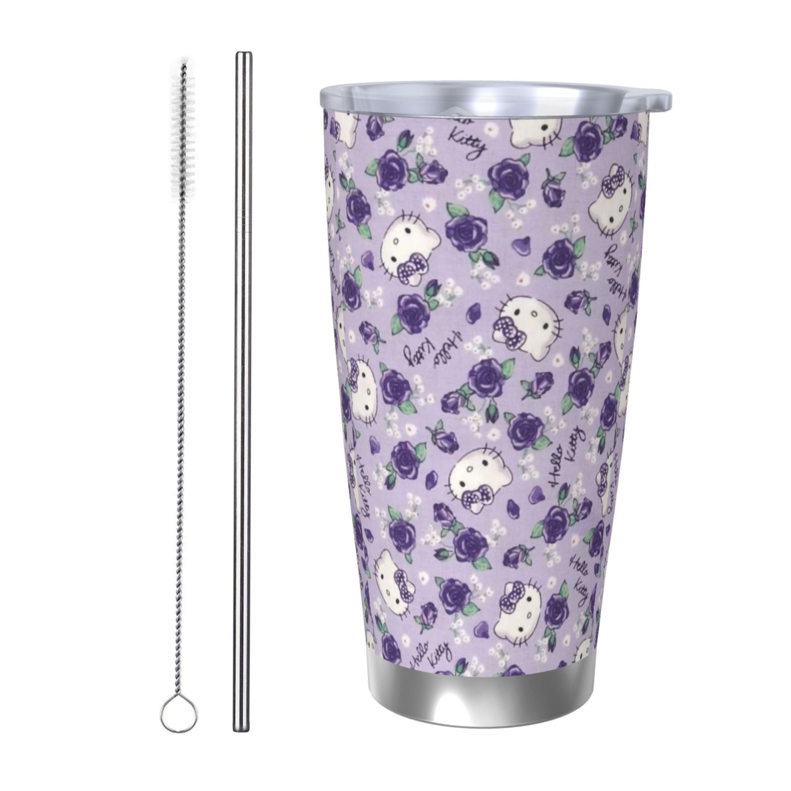 Hello Kitty Purple Flower Water Bottle,Insulated Travel Coffee Mug ...
