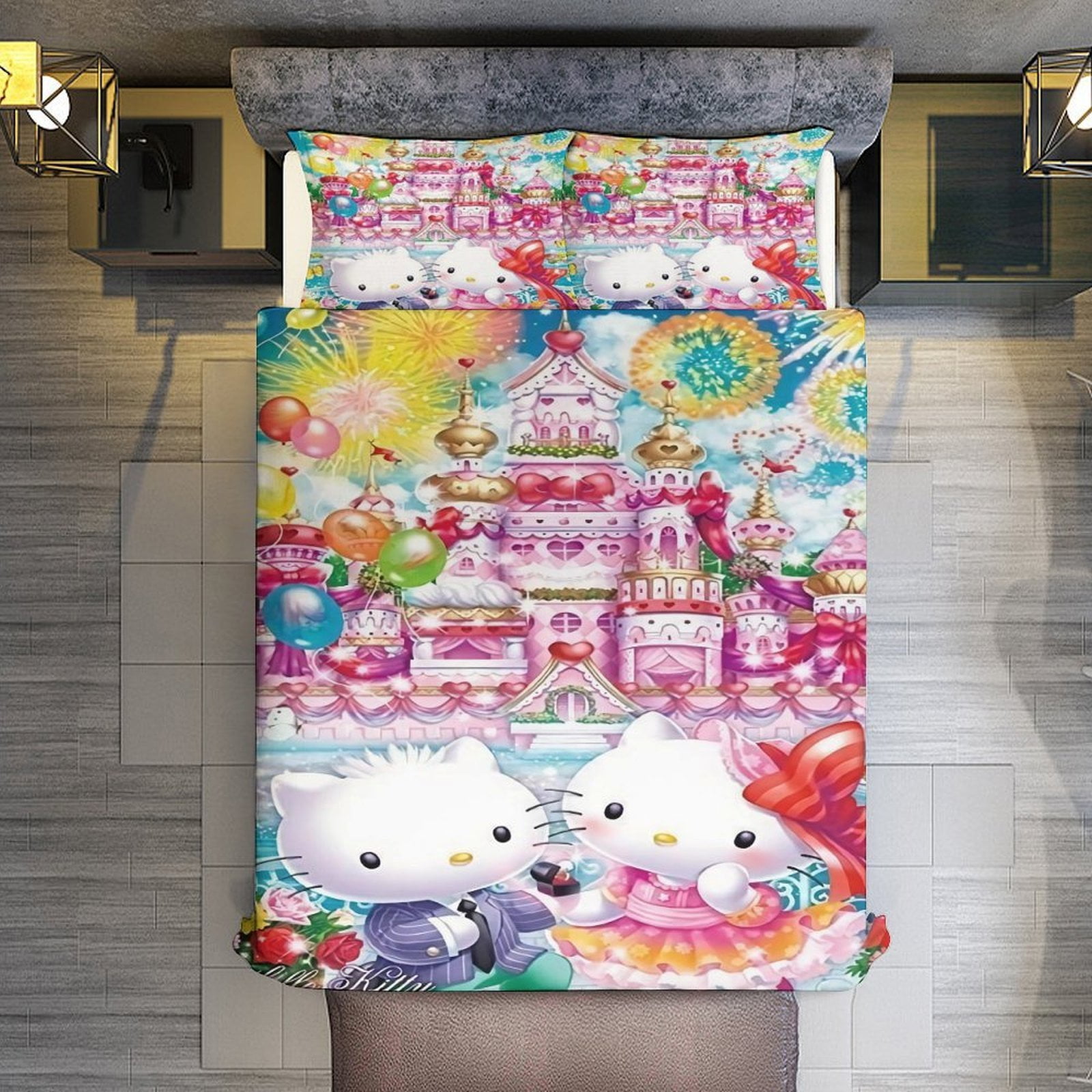 Hello-Kitty Queen Sheet Set for Kids and Adults,Soft Duvet Cover,Bed Sheets,Sheets,Sheets Queen ...