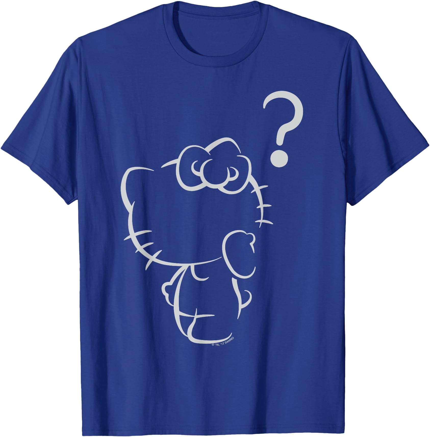 Hello Kitty Question Mark DTG Print Unisex T-Shirt,Royal Blue Color ...