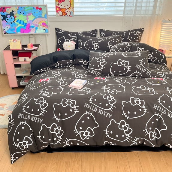Hello Kitty Quilt Cover Kuromi Sheet Suit Soft Comfortable Household ...