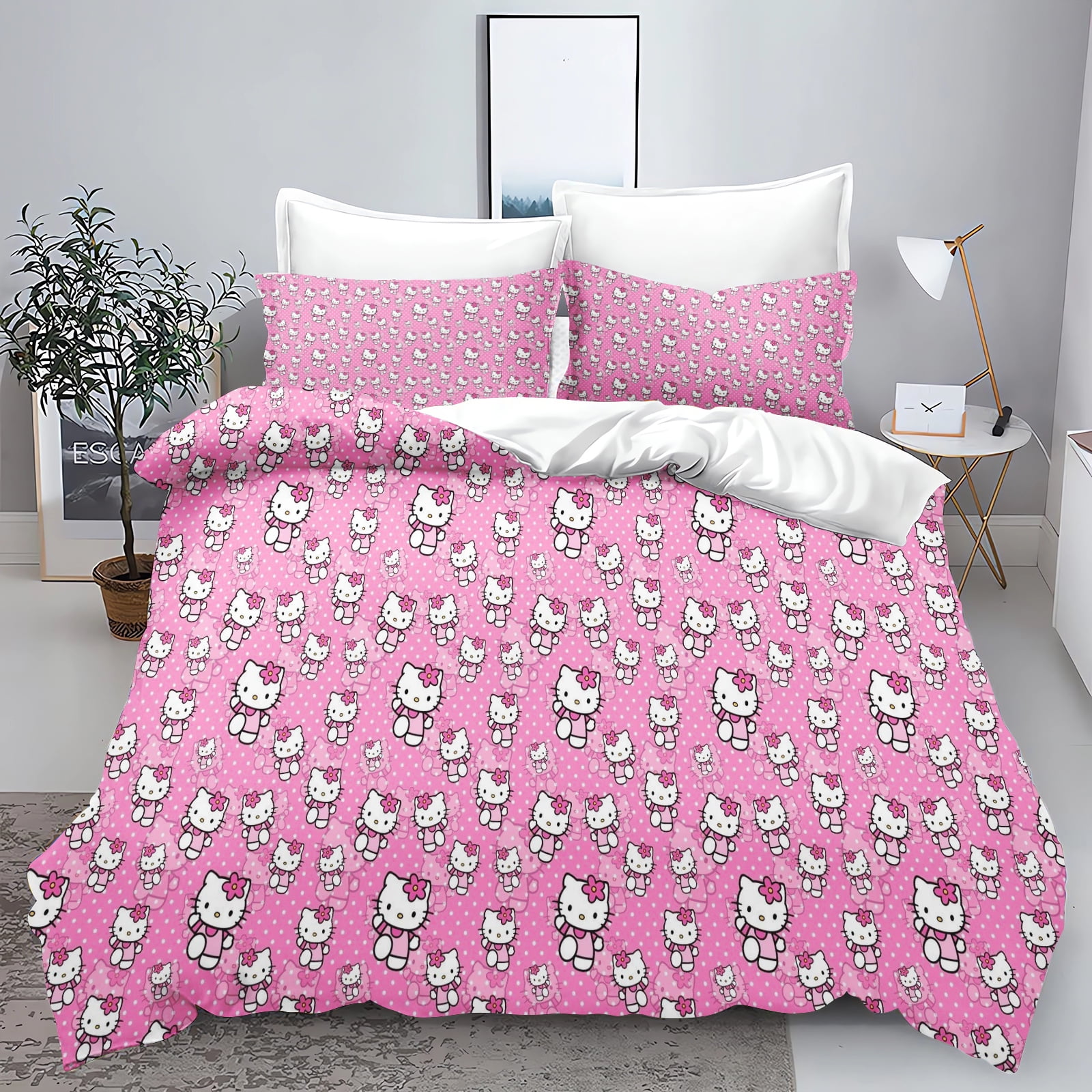 Hello Kitty Quilt Cover Sanrio Bedding for Bedroom Decor Ultra Soft and ...