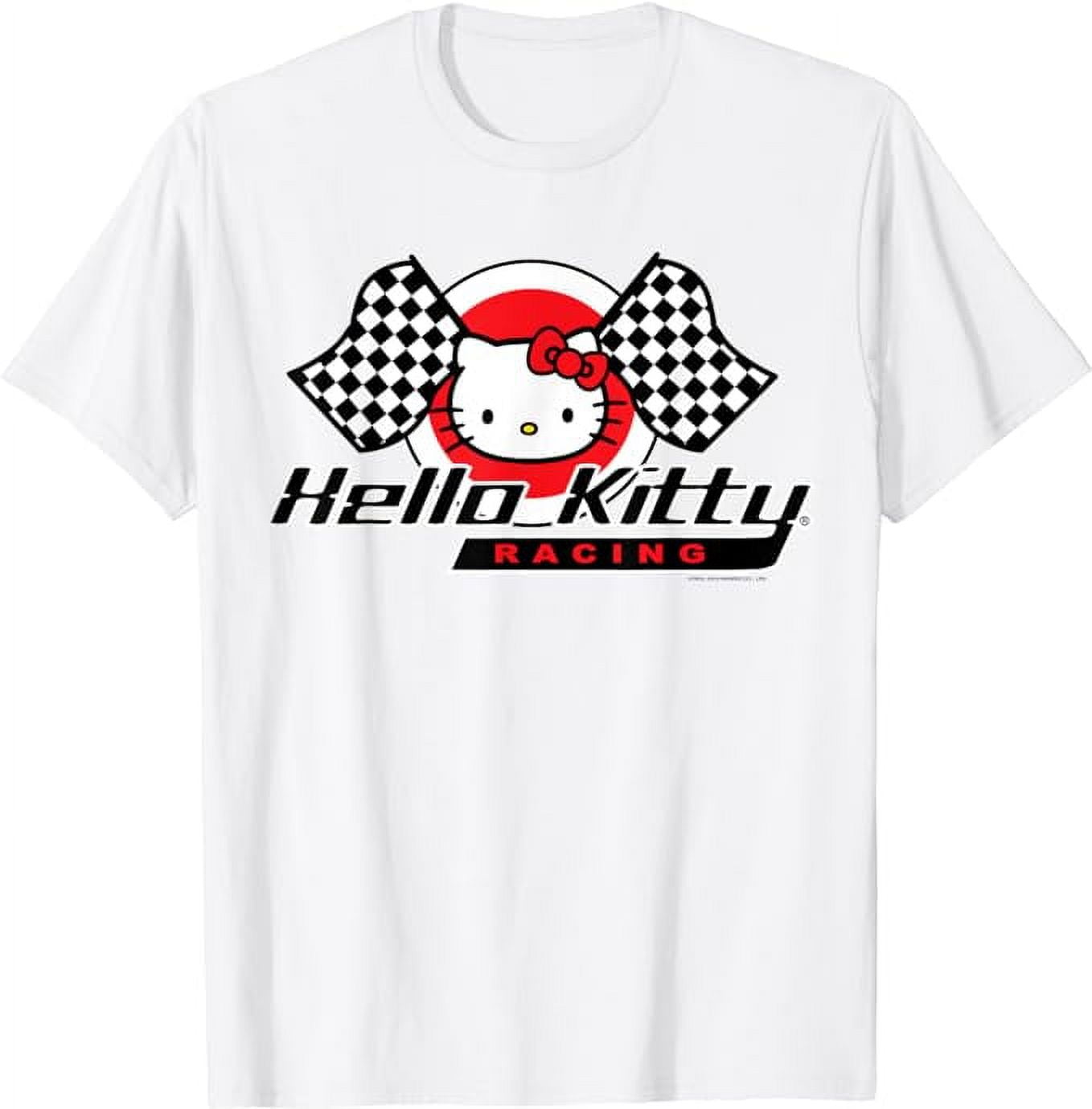 Hello Kitty Racing Flag T-Shirt, Cute Kitten Tee For Men Women Cat ...