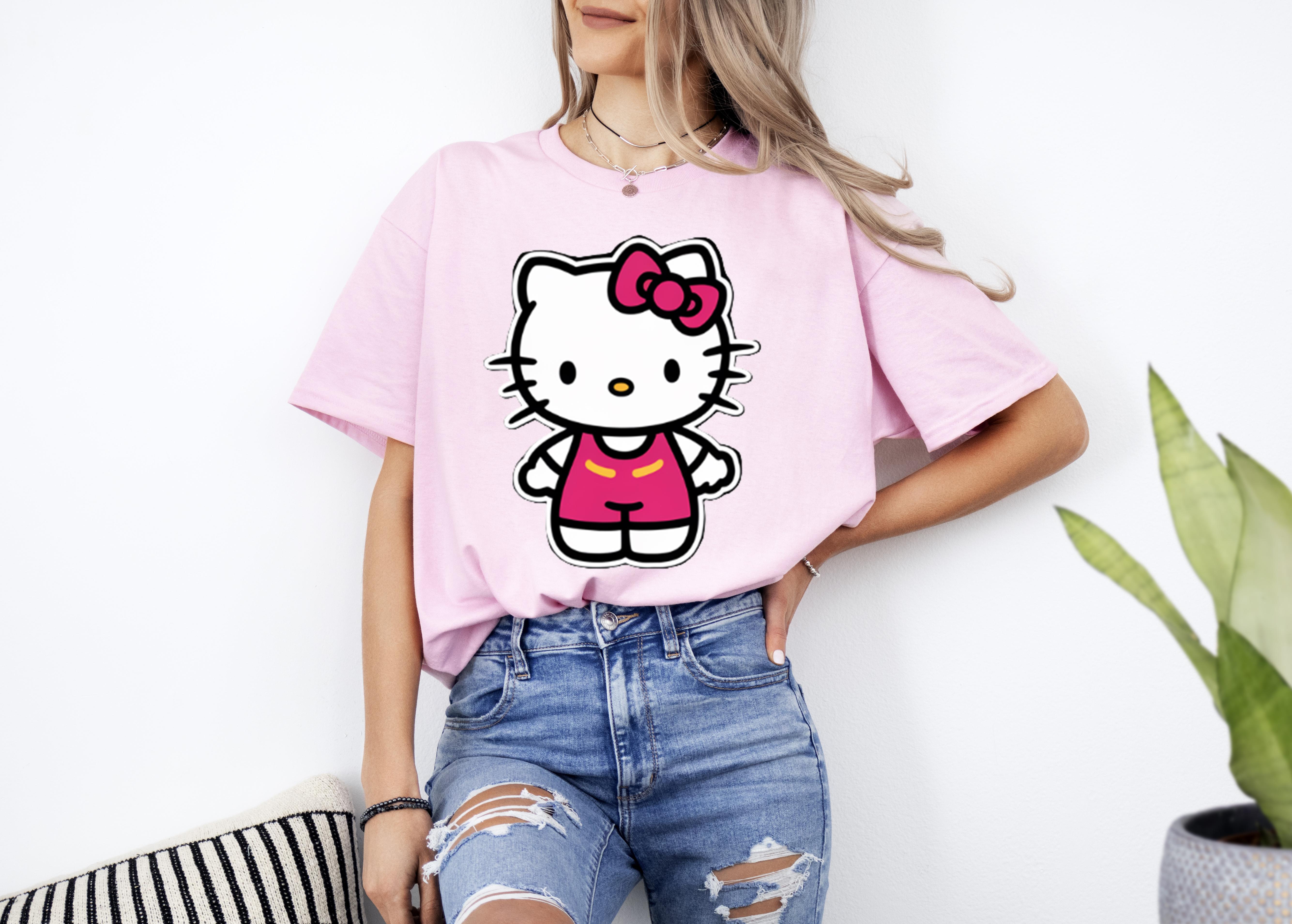 Hello Kitty Racing T-Shirt with Car and Speed Lines,S-4XL Up To 4XL ...