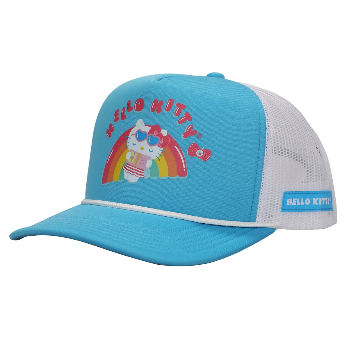 Hello Kitty Rainbow Pool Float Men's Light Blue Foam Trucker Hat ...