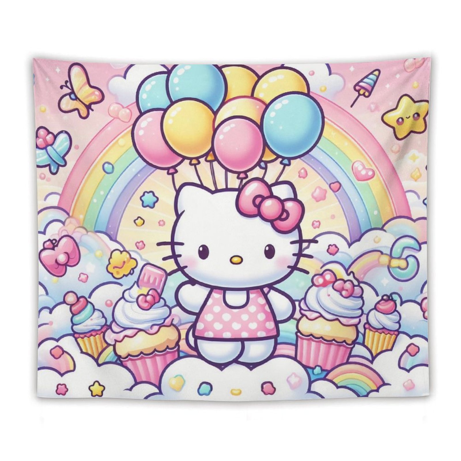Hello Kitty Rainbow Tapestry,Hello Kitty Rainbow Tapestry Wall Hanging ...
