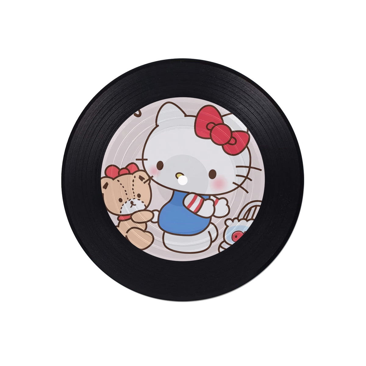 Hello Kitty Record Coasters, Set of 6 Music Coasters for Drinks, Bars ...