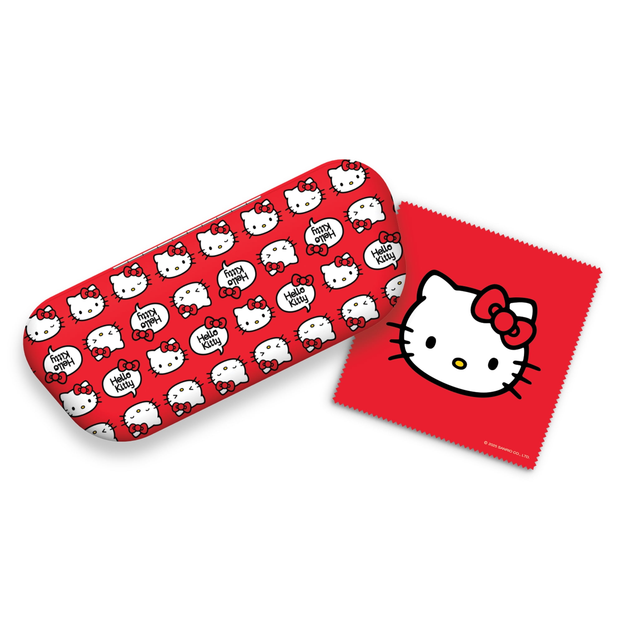 Hello Kitty Red Eyeglass Case with Soft Fabric Exterior & Cleaning ...