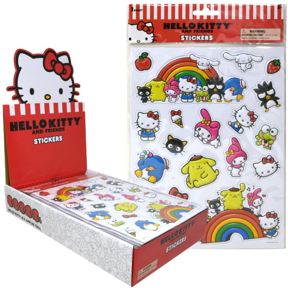 Hello Kitty "Red" Raised Sticker Sheet in Display- 6 pack - Walmart.com