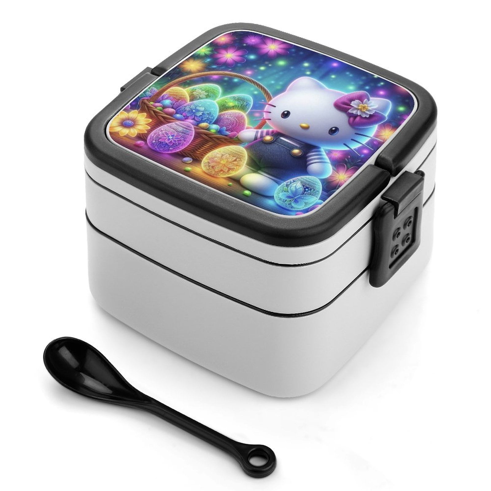 Hello Kitty Reusable Bento Boxes Lunch Box Double Layer Stackable ...