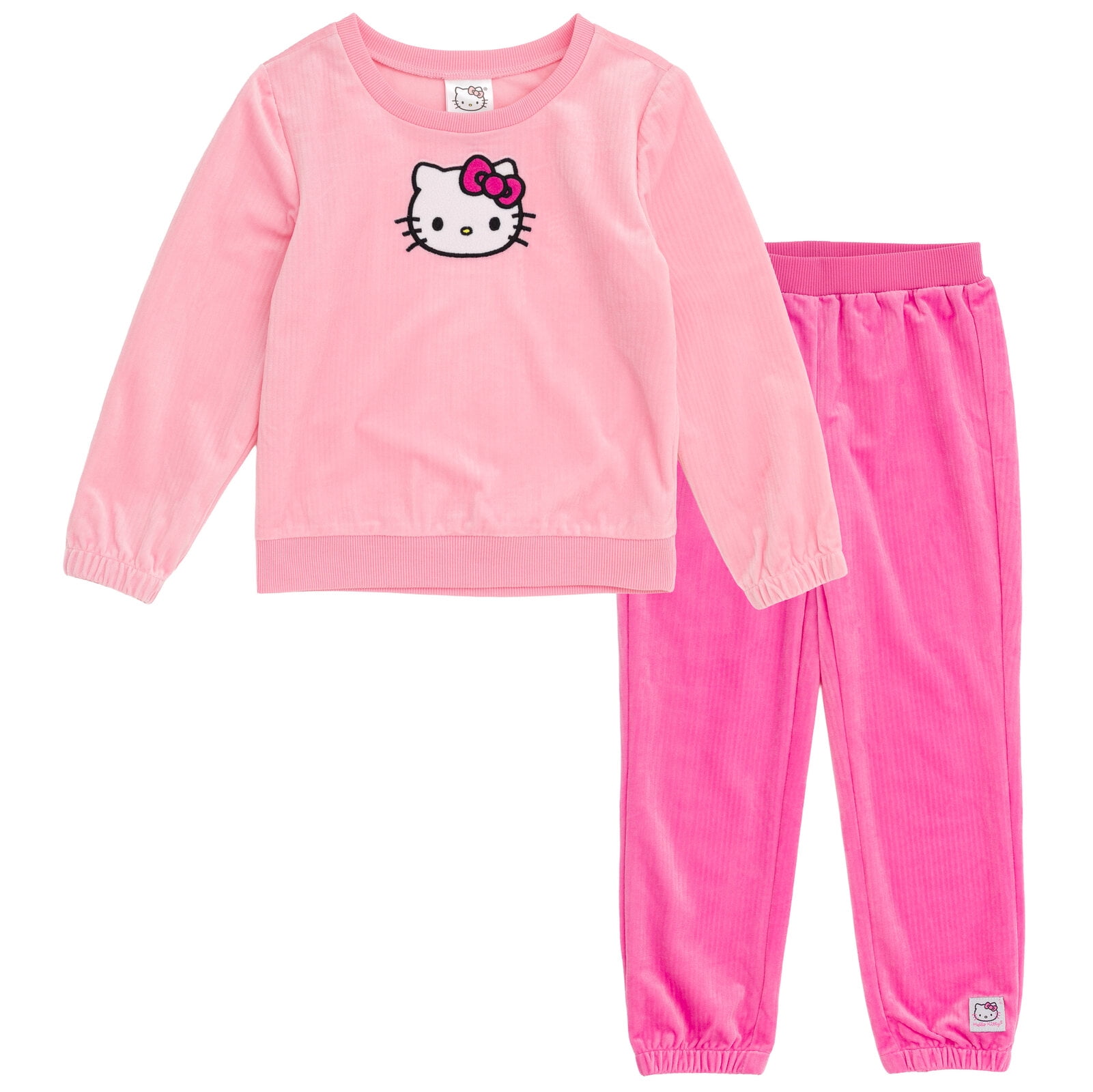 Hello Kitty Ribbed Velour Sweatshirt and Jogger Pants Outfit Set ...