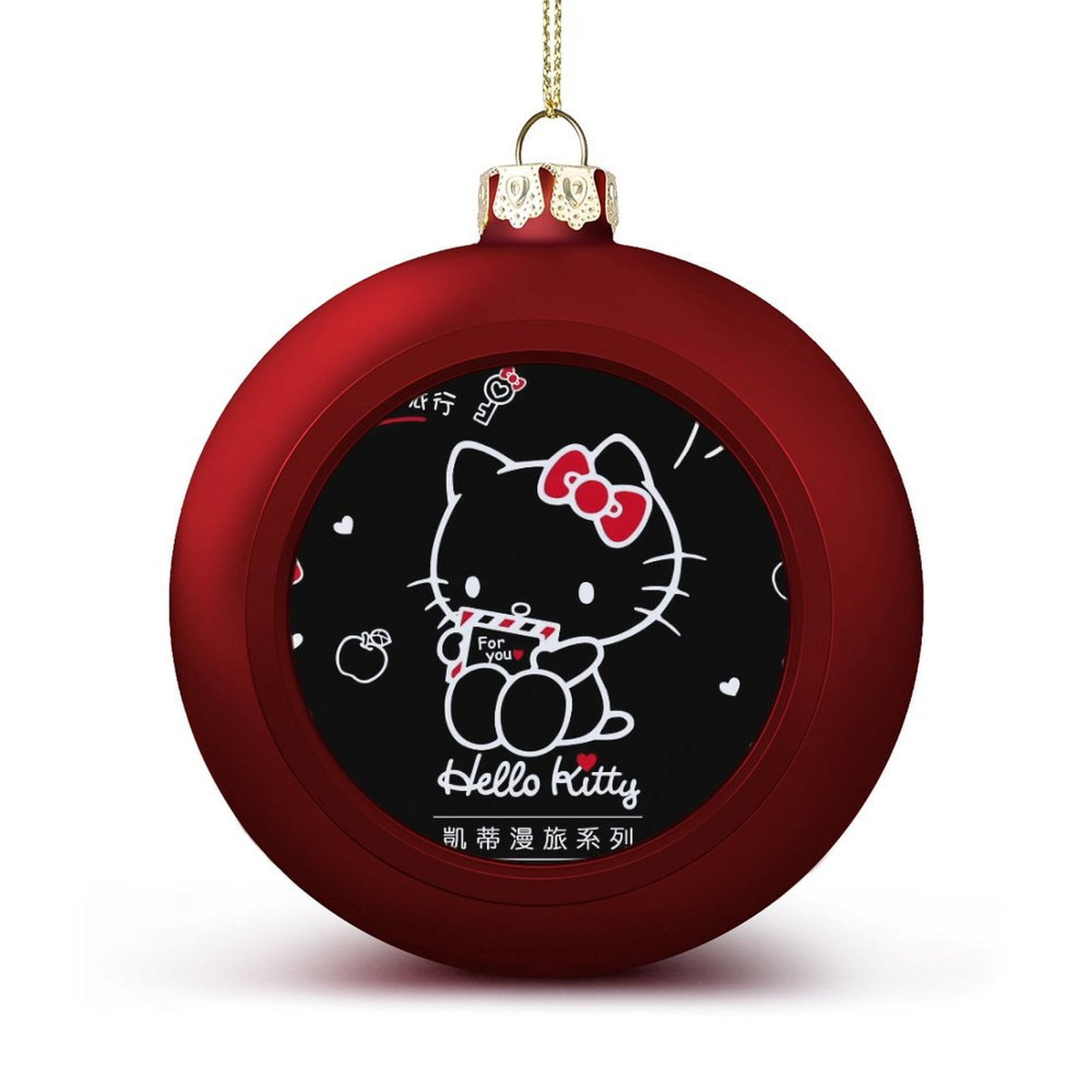 Hello Kitty Romantic Series Christmas Ball Ornaments for Tree,Red and ...