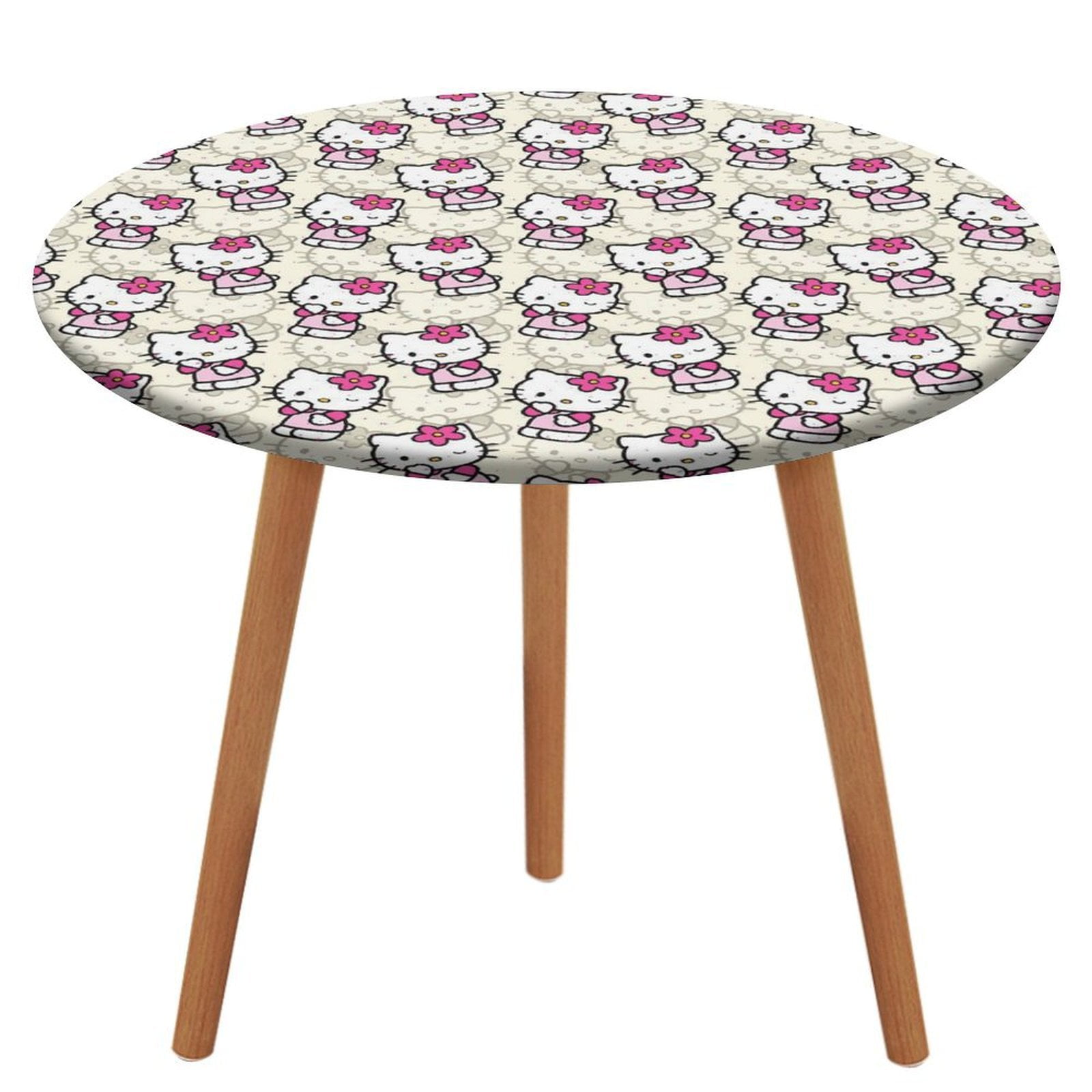 Hello Kitty Round Fitted Tablecloth with Elastic Edge,Water-Resistant ...