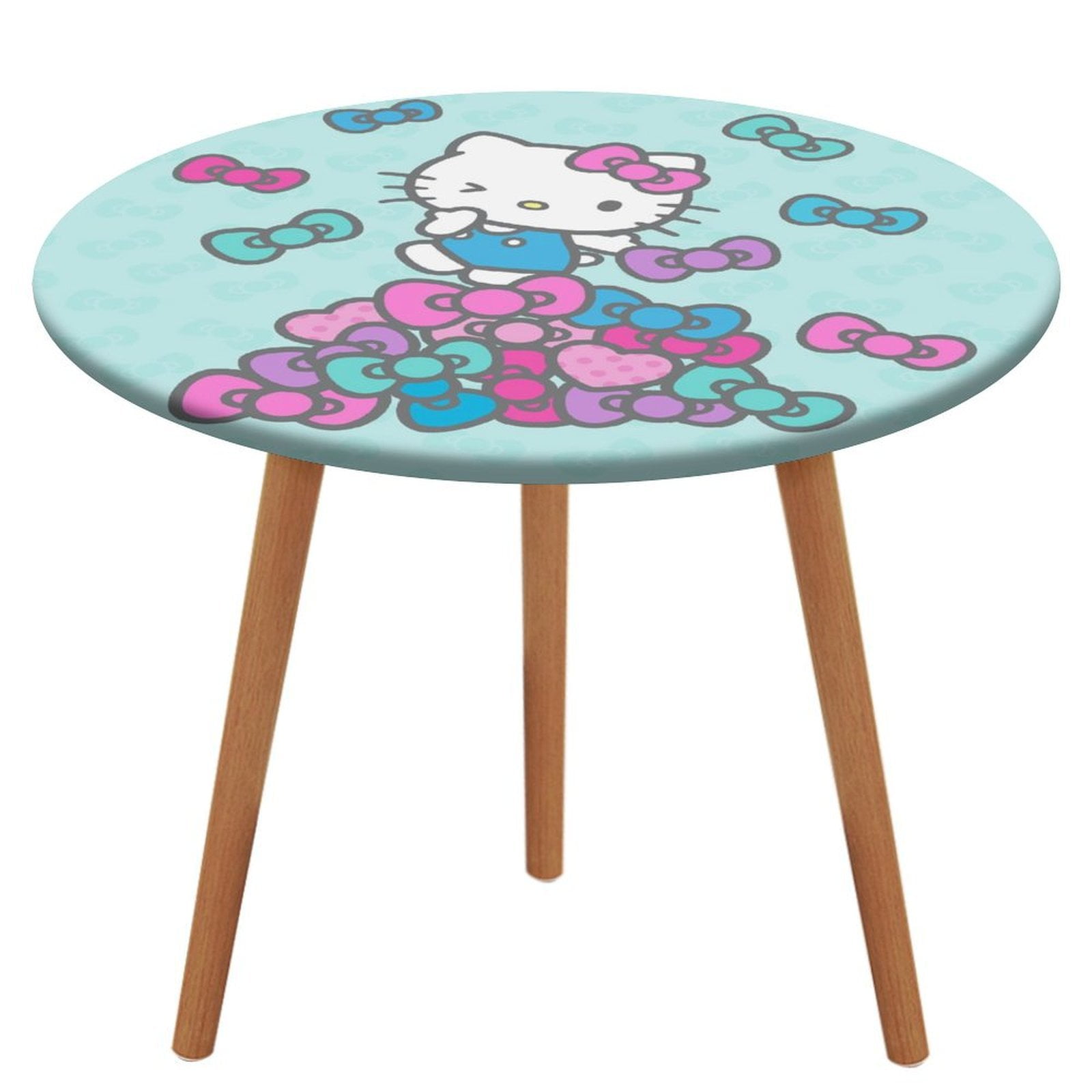 Hello Kitty Round Fitted Tablecloth with Elastic Edge,Water-Resistant ...