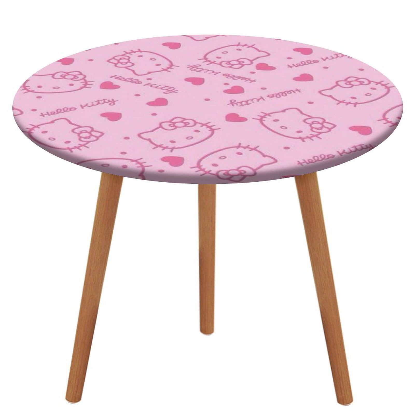 Hello Kitty Round Fitted Tablecloth with Elastic Edge,Water-Resistant ...