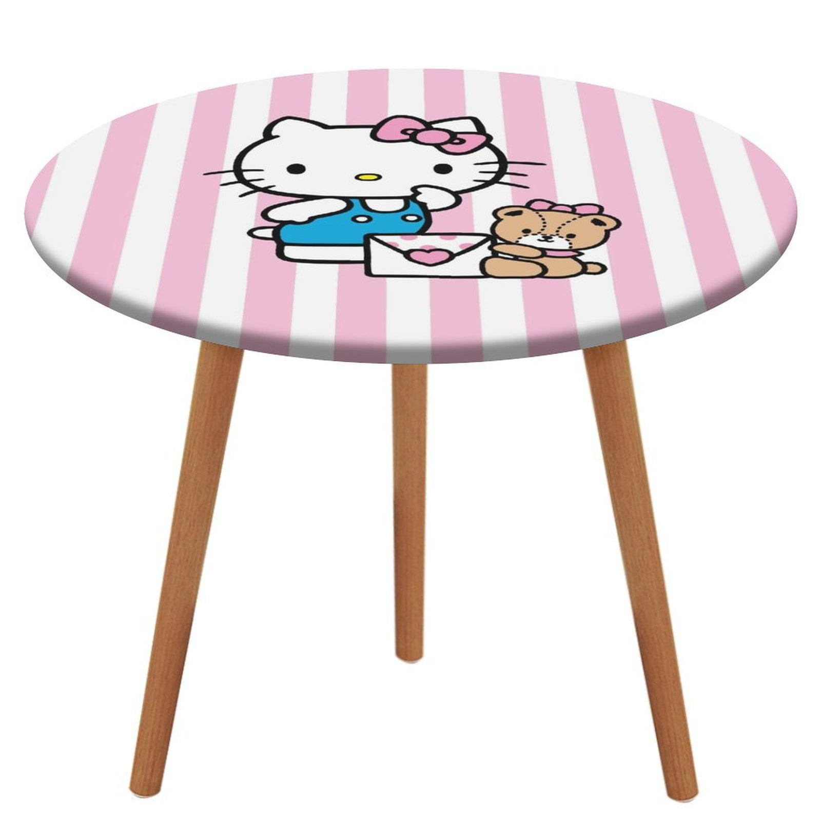 Hello Kitty Round Fitted Tablecloth with Elastic Edge,Water-Resistant ...