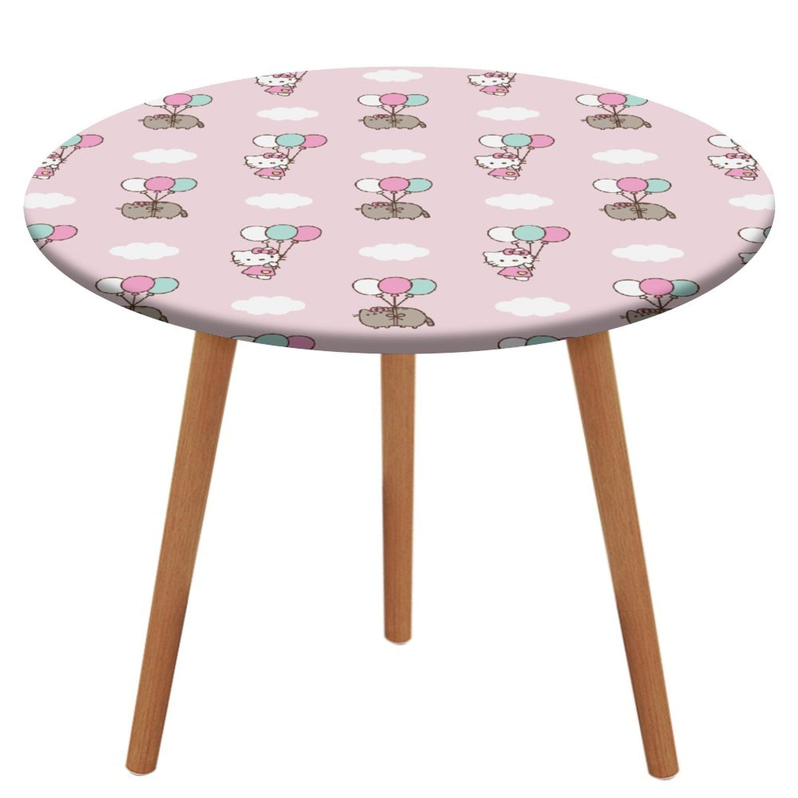 Hello Kitty Round Fitted Tablecloth with Elastic Edge,Water-Resistant ...