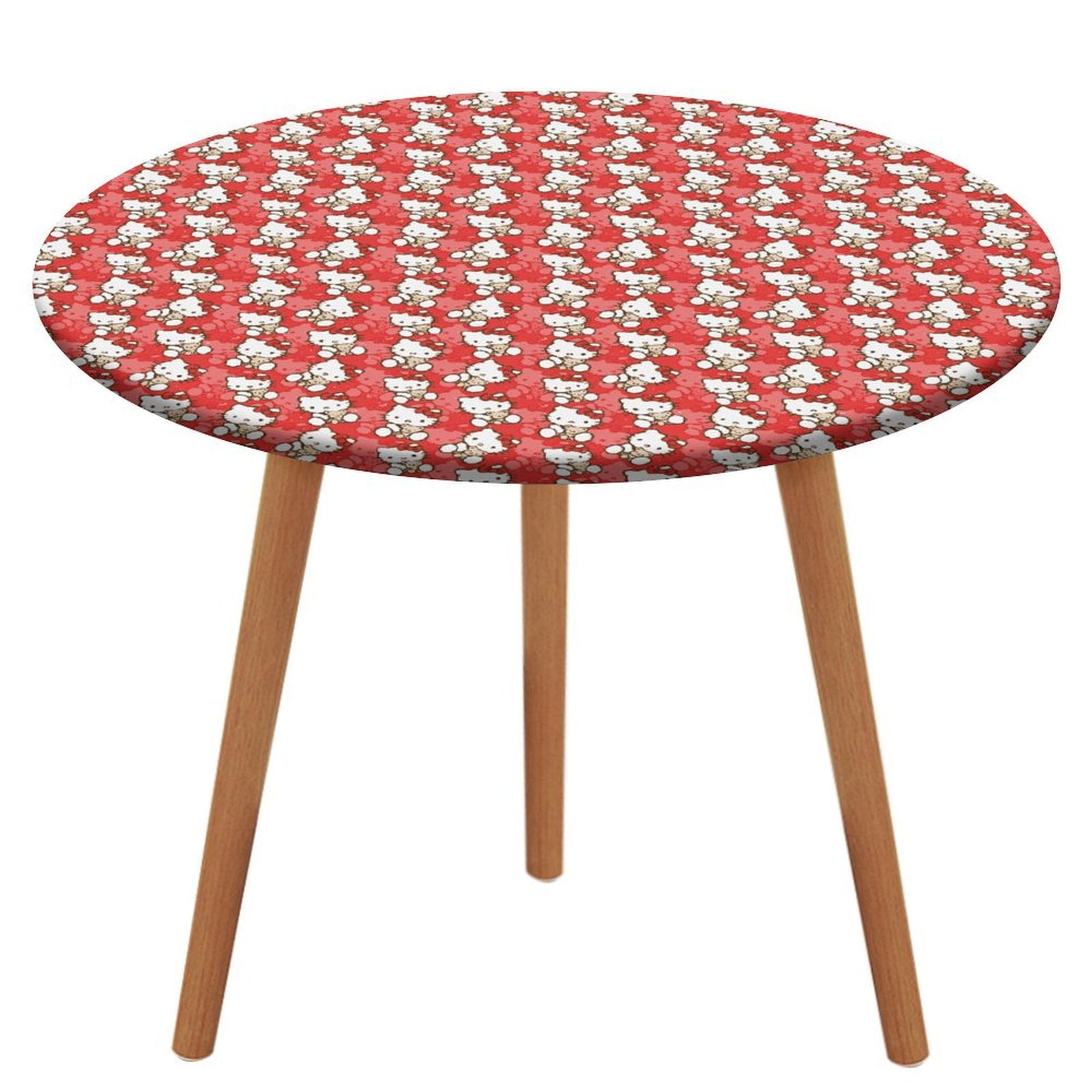 Hello Kitty Round Fitted Tablecloth with Elastic Edge,Water-Resistant ...