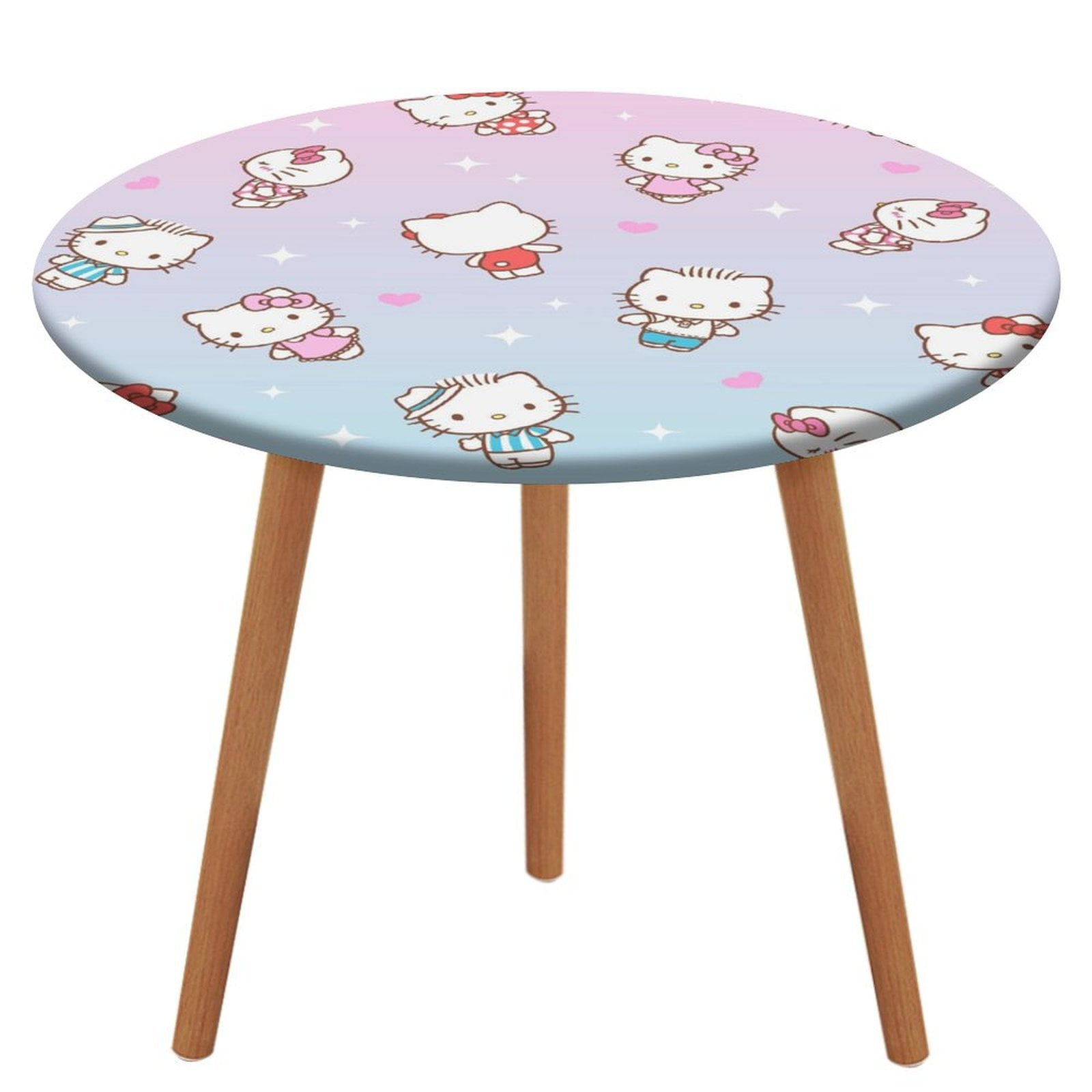 Hello Kitty Round Fitted Tablecloth with Elastic Edge,Water-Resistant ...