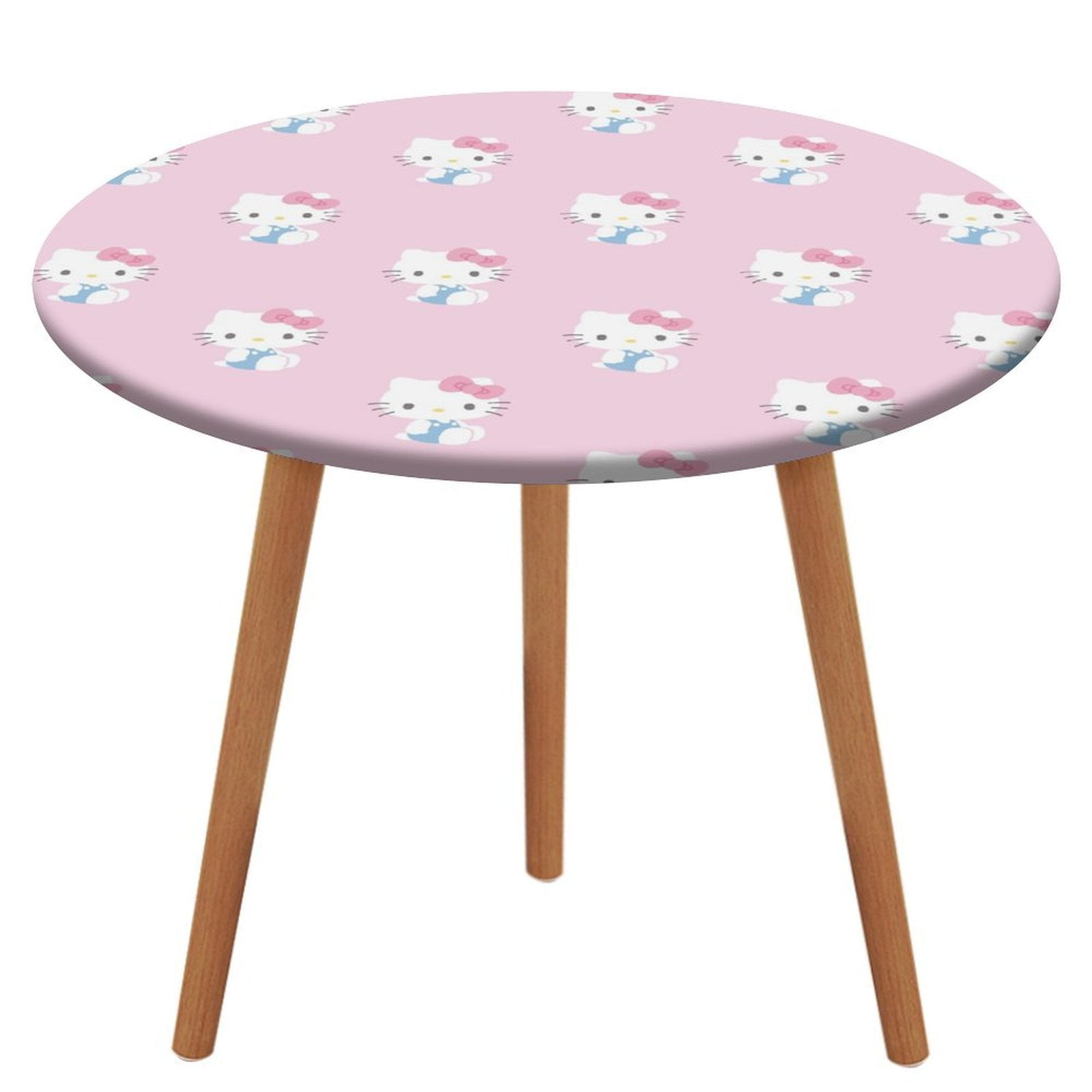 Hello Kitty Round Fitted Tablecloth with Elastic Edge,Water-Resistant ...