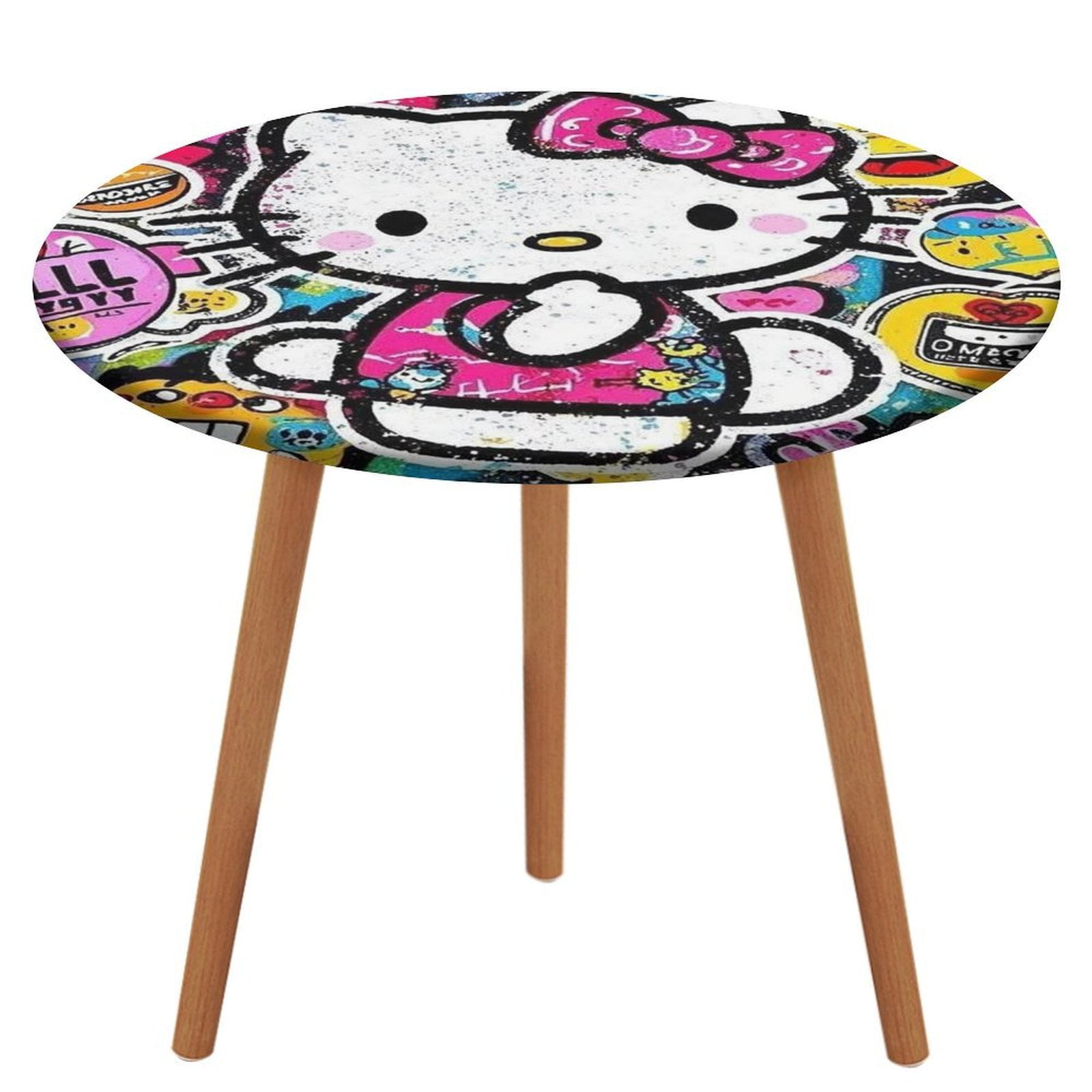 Hello Kitty Round Fitted Tablecloth with Elastic Edge,Water-Resistant ...