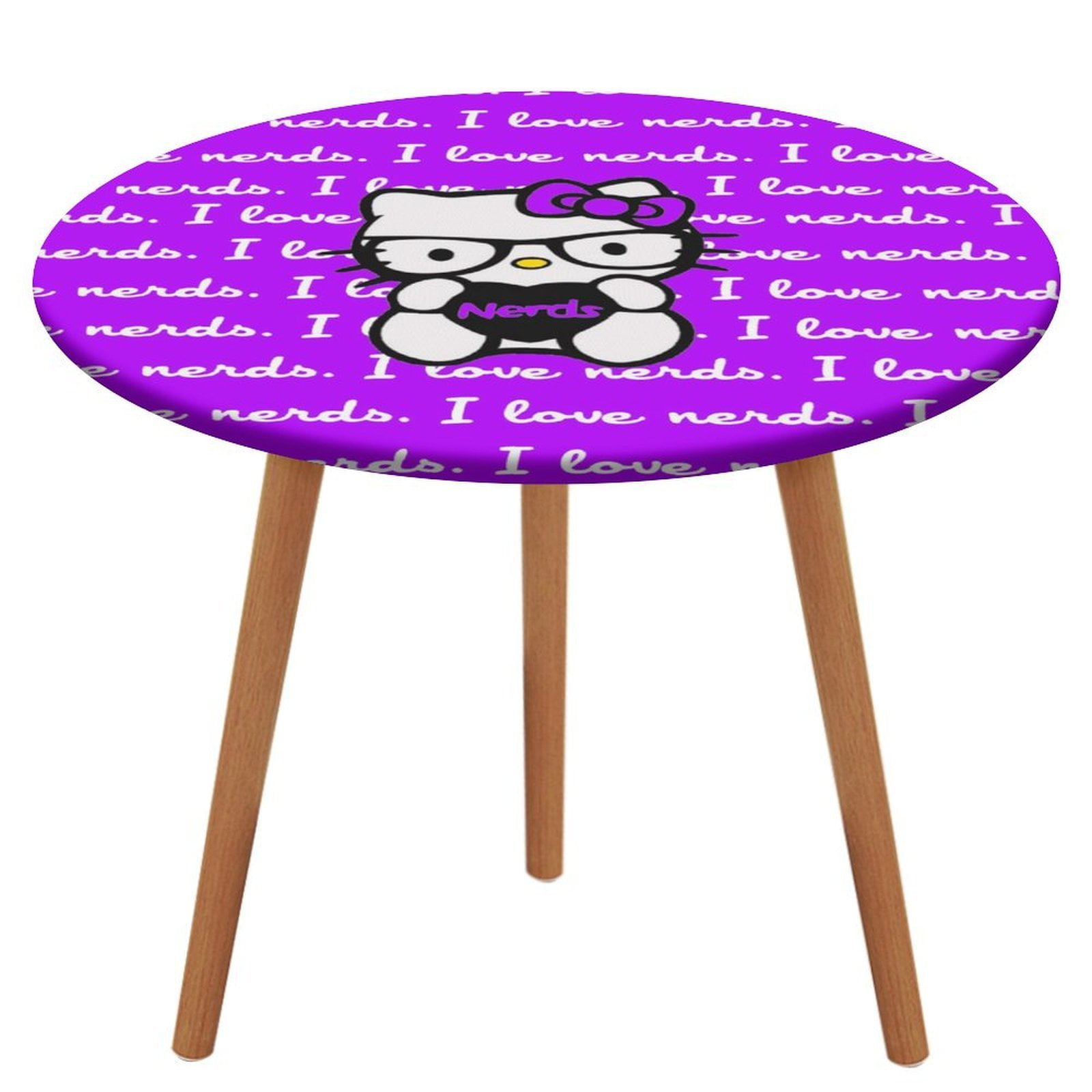 Hello Kitty Round Fitted Tablecloth with Elastic Edge,Water-Resistant ...