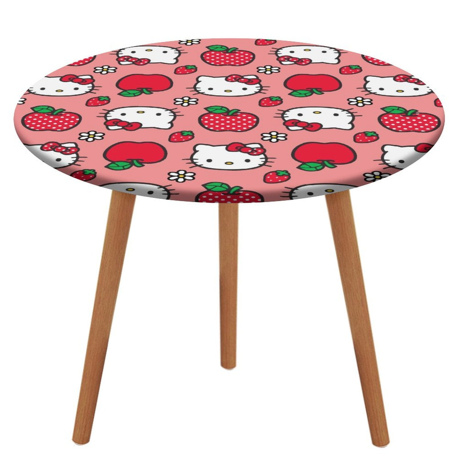 Hello Kitty Round Fitted Tablecloth with Elastic Edge,Water-Resistant ...