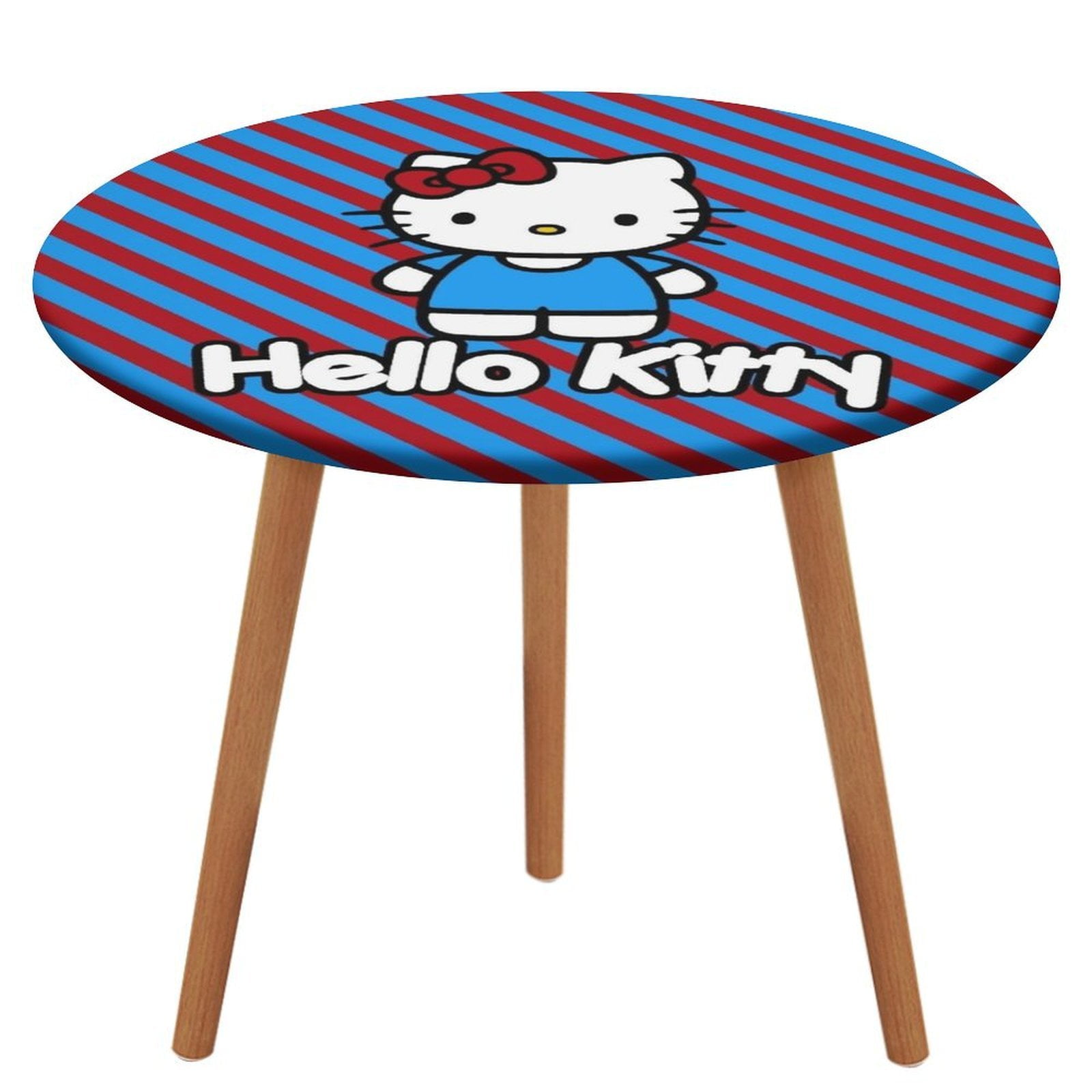 Hello Kitty Round Fitted Tablecloth with Elastic Edge,Water-Resistant ...