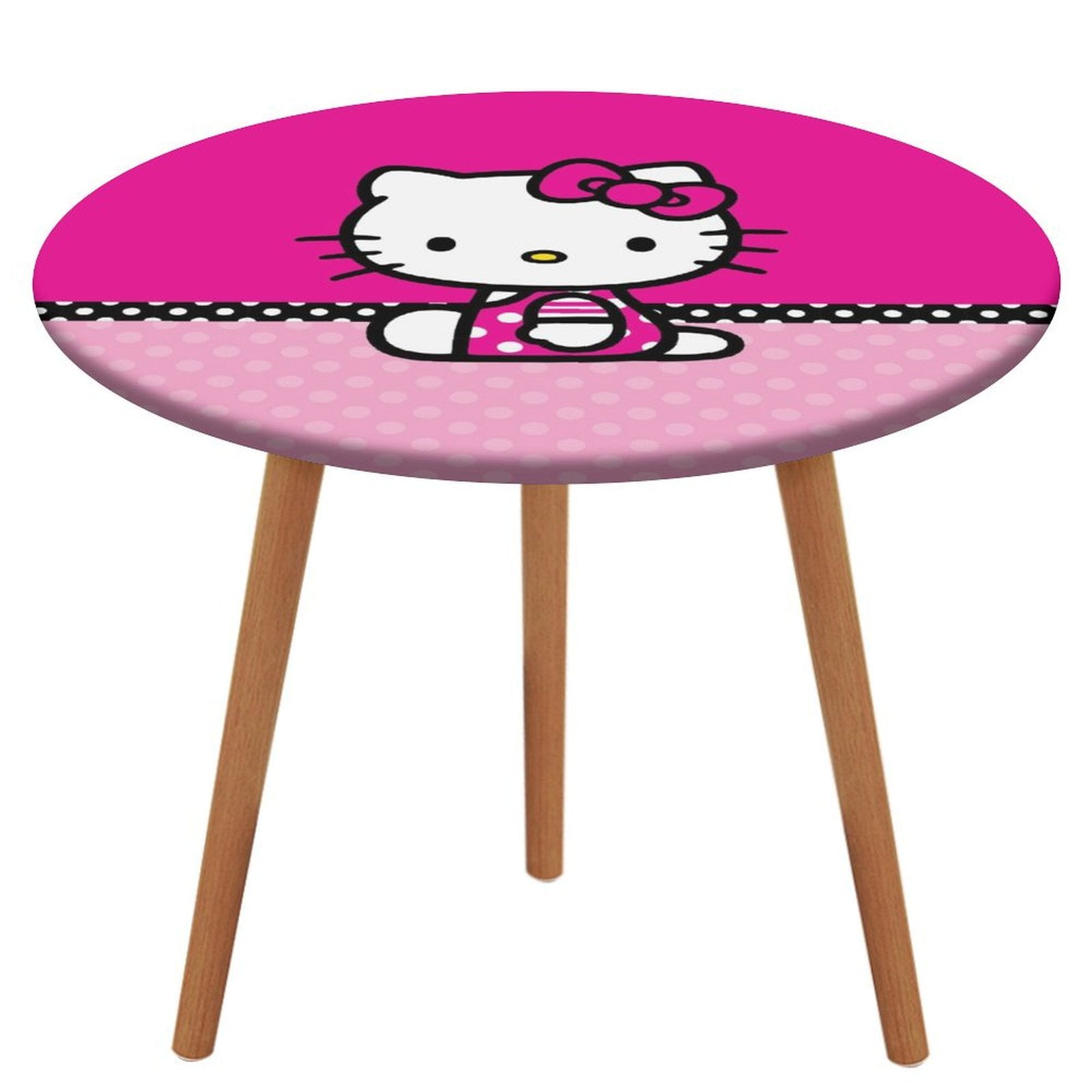 Hello Kitty Round Fitted Tablecloth with Elastic Edge,Water-Resistant ...