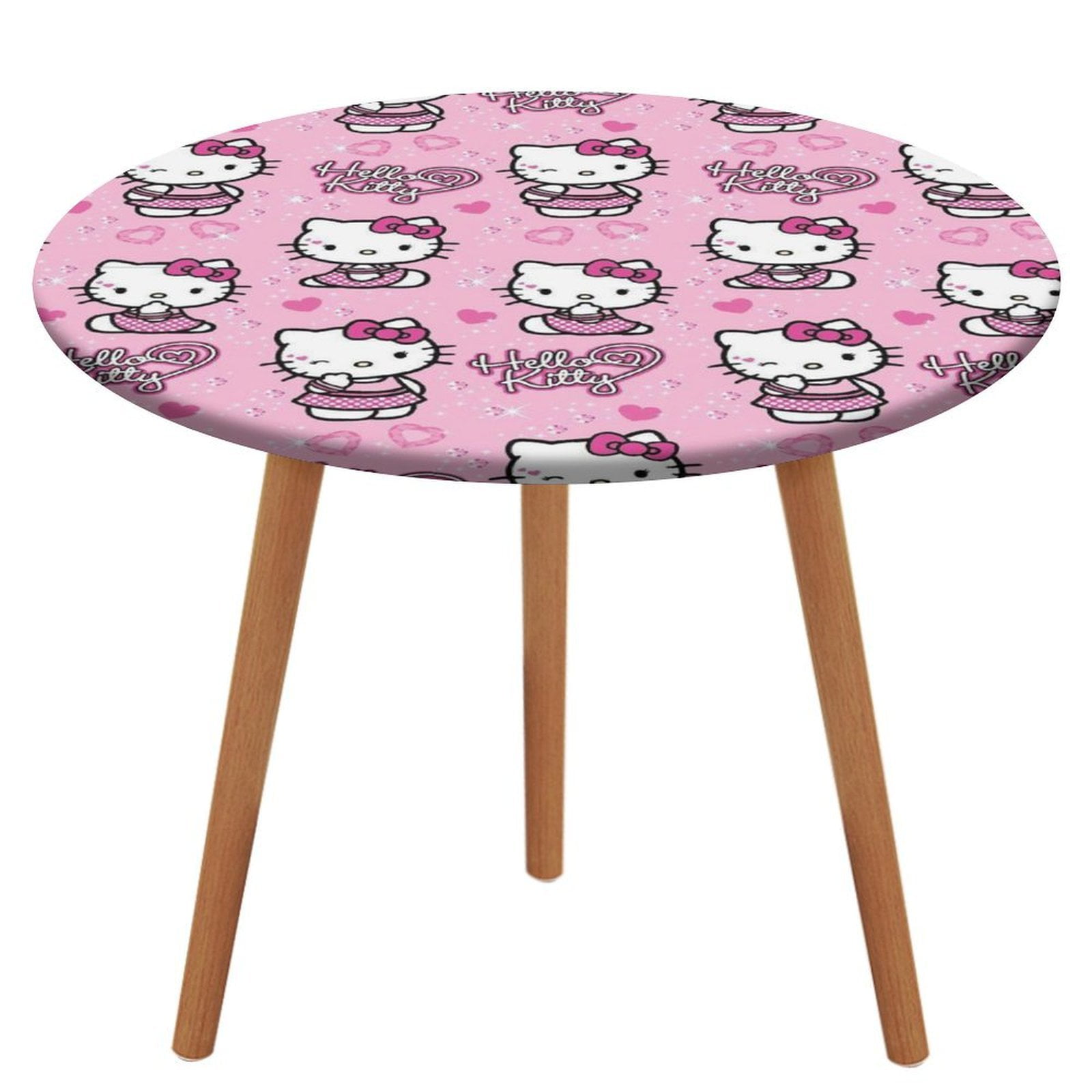Hello Kitty Round Fitted Tablecloth with Elastic Edge,Water-Resistant ...