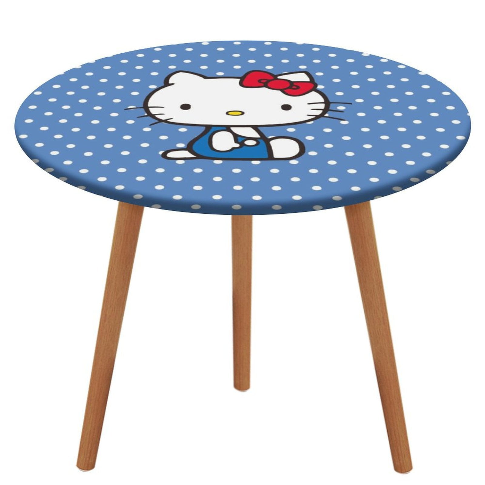 Hello Kitty Round Fitted Tablecloth with Elastic Edge,Water-Resistant ...