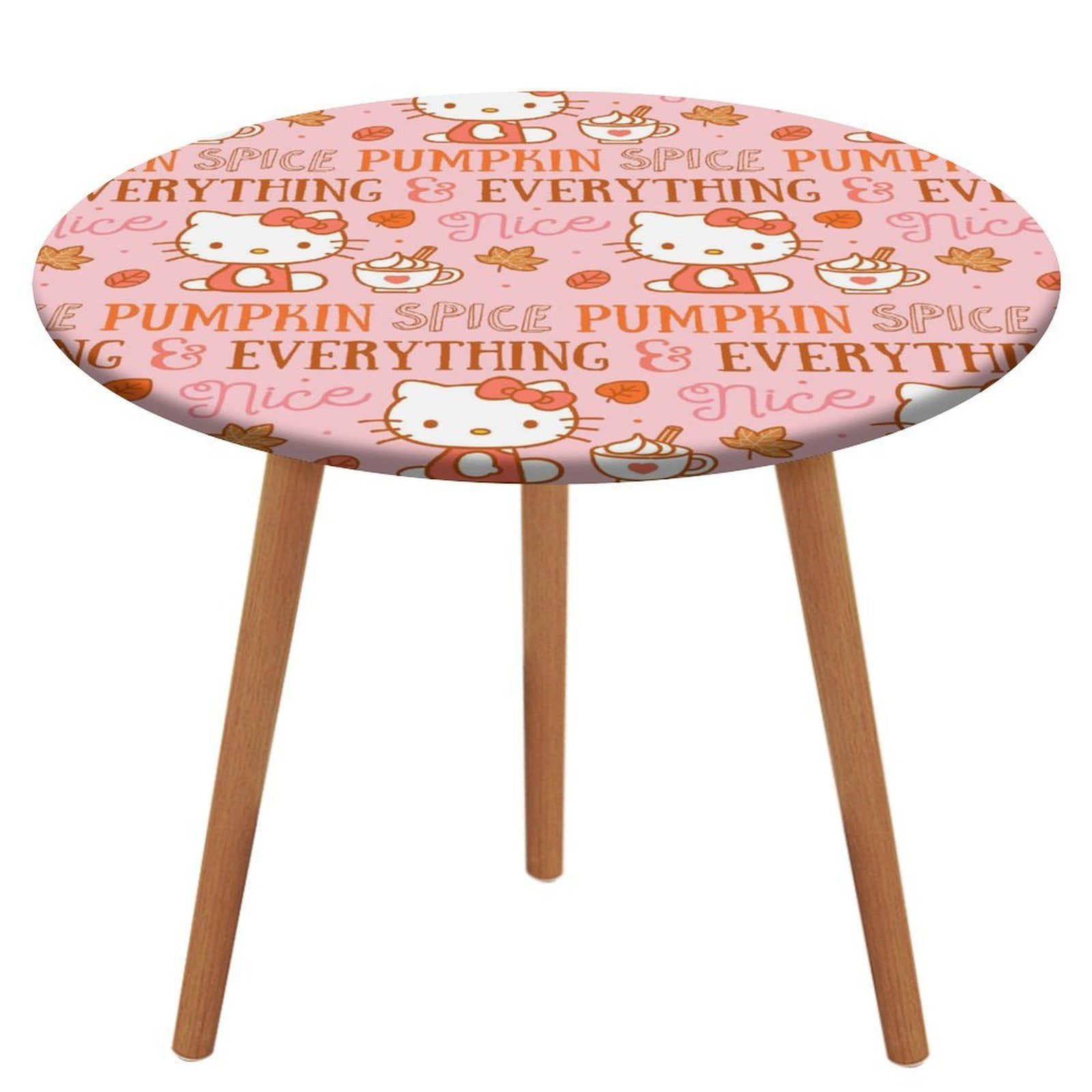 Hello Kitty Round Fitted Tablecloth with Elastic Edge,Water-Resistant ...