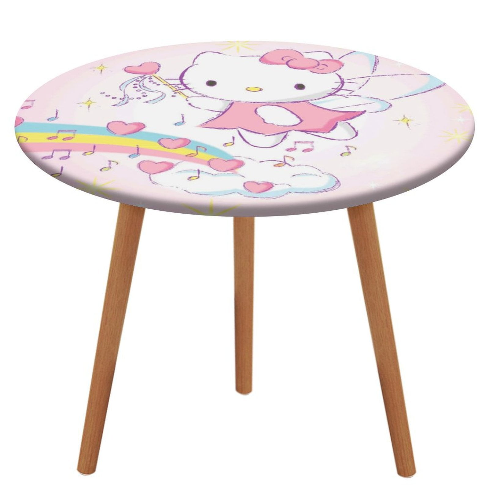 Hello Kitty Round Fitted Tablecloth with Elastic Edge,Water-Resistant ...