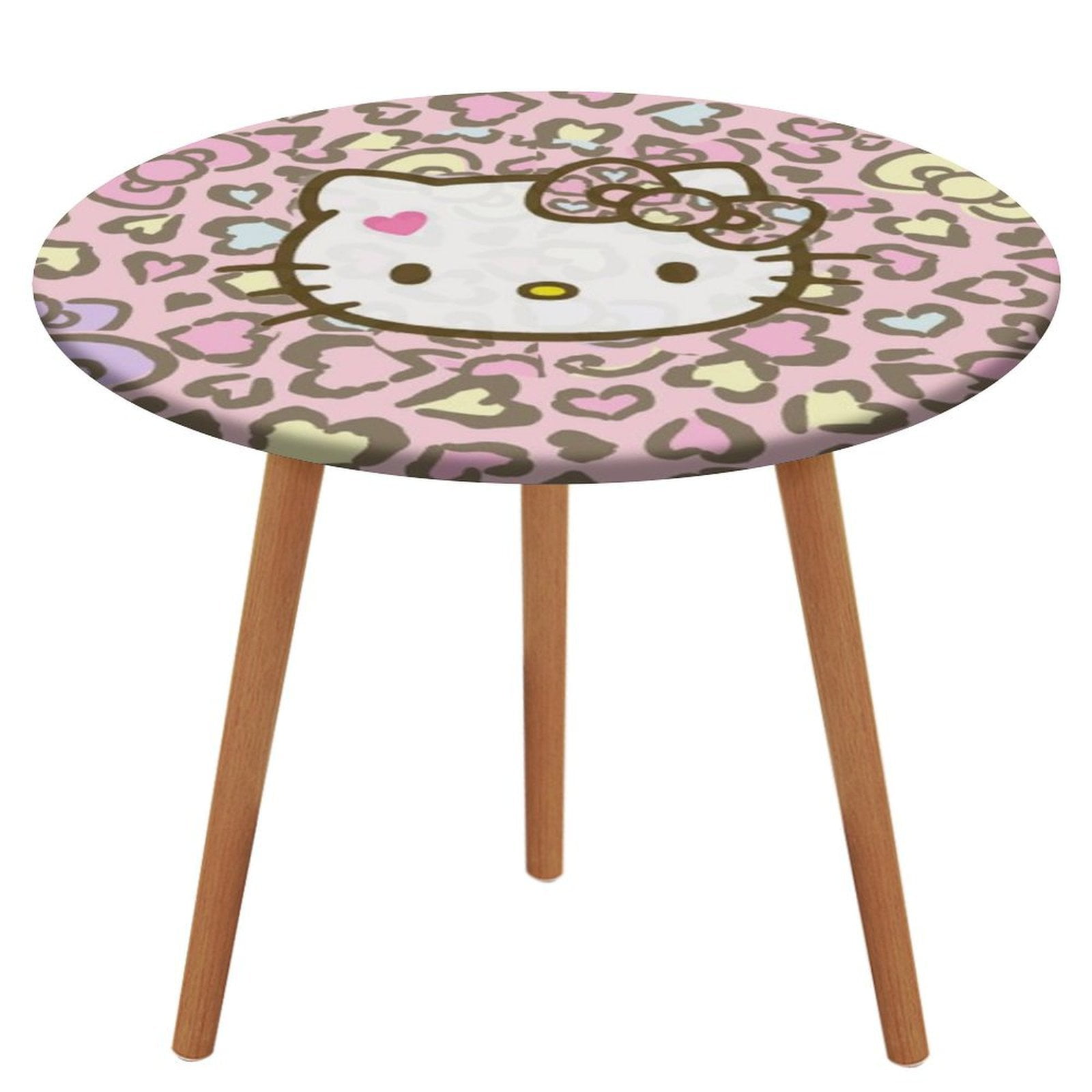 Hello Kitty Round Fitted Tablecloth with Elastic Edge,Water-Resistant ...