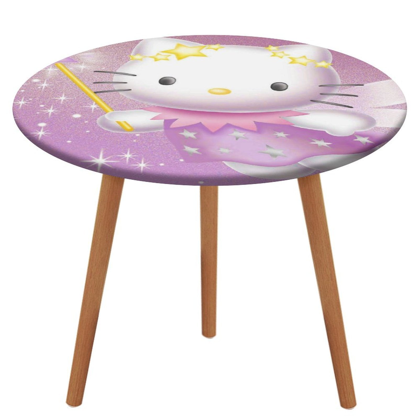 Hello Kitty Round Fitted Tablecloth with Elastic Edge,Water-Resistant ...