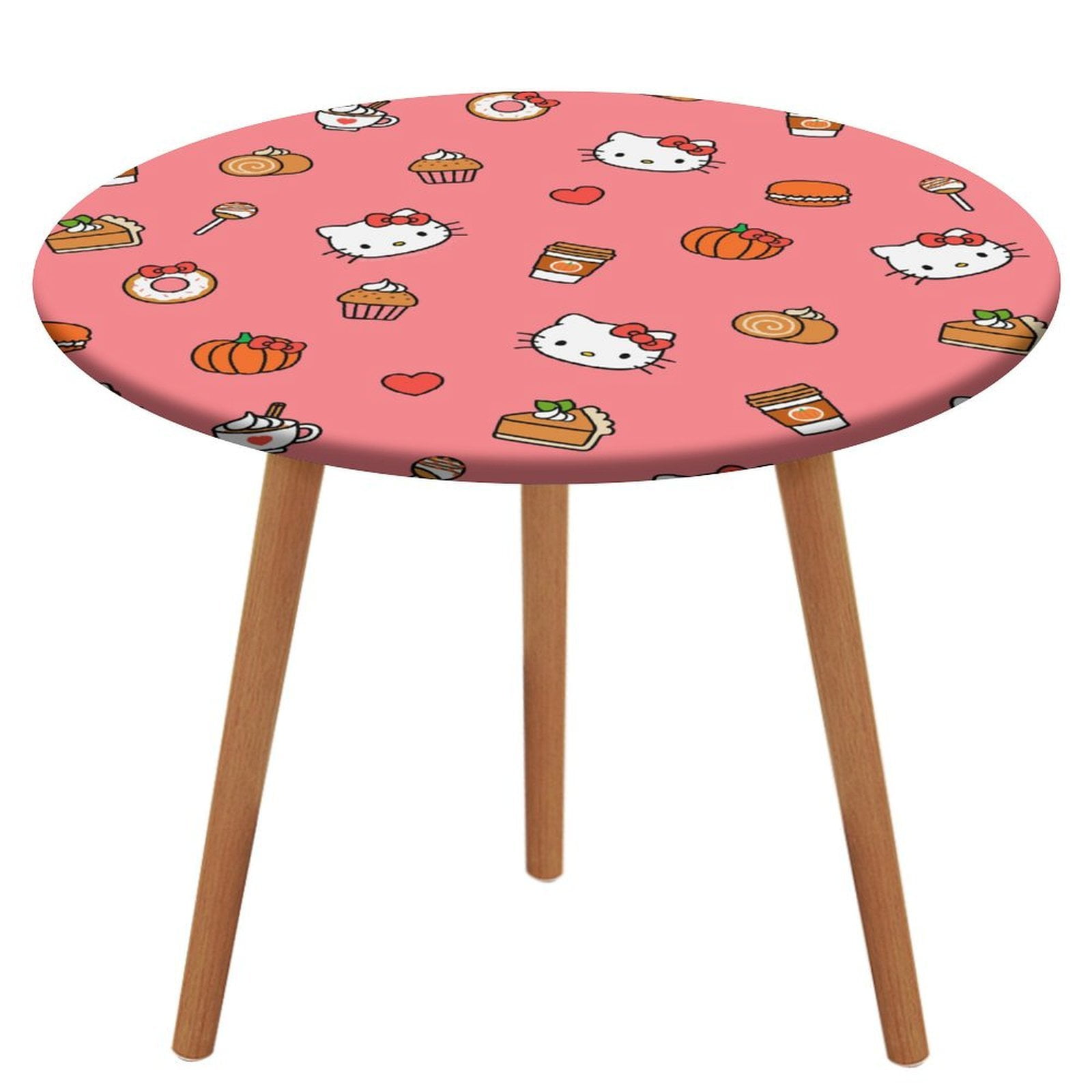 Hello Kitty Round Fitted Tablecloth with Elastic Edge,Water-Resistant ...