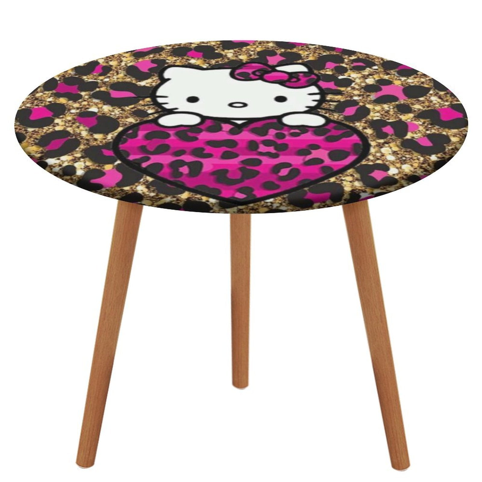 Hello Kitty Round Fitted Tablecloth with Elastic Edge,Water-Resistant ...