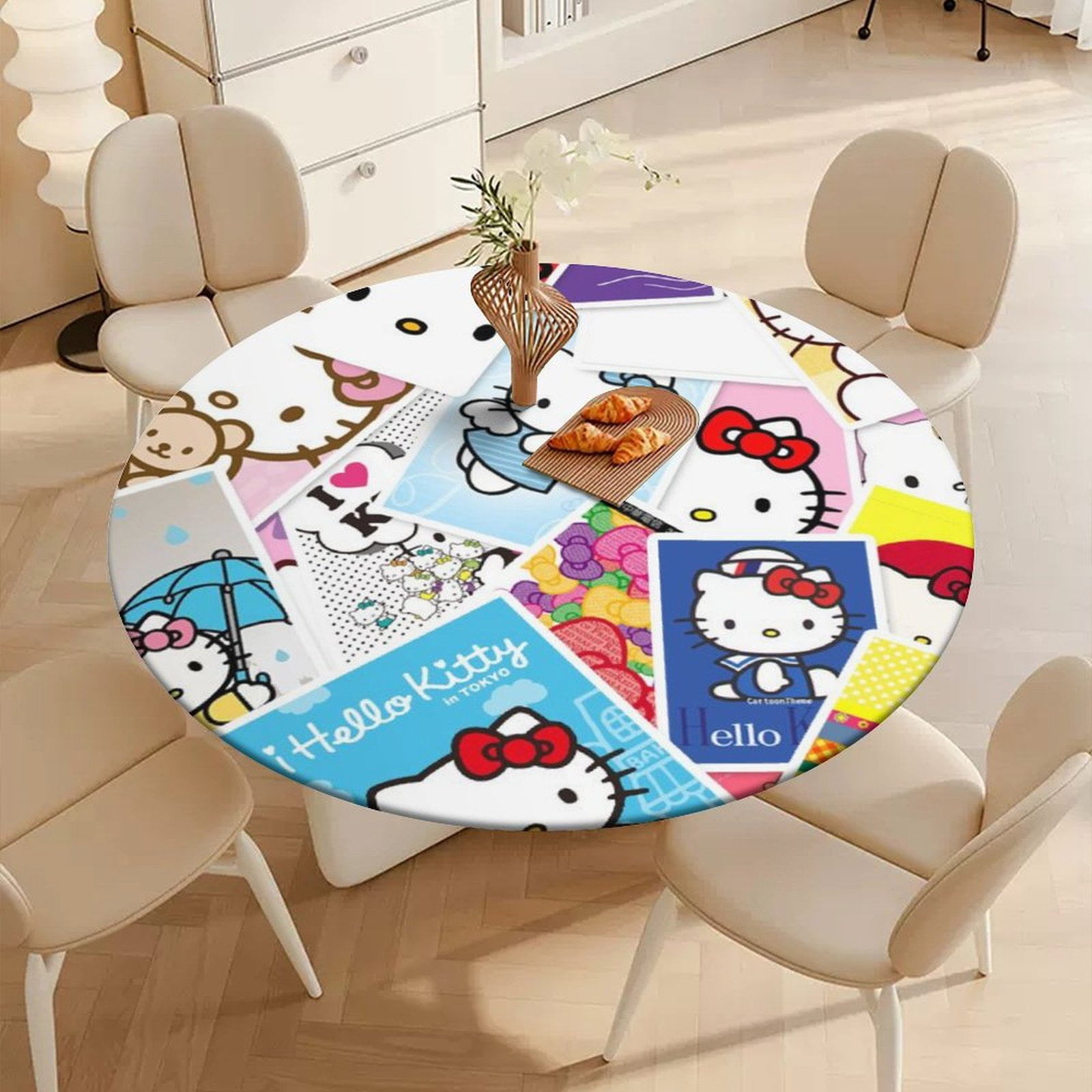Hello Kitty Round waterproof Oxford tablecloth 110cm - Walmart.com