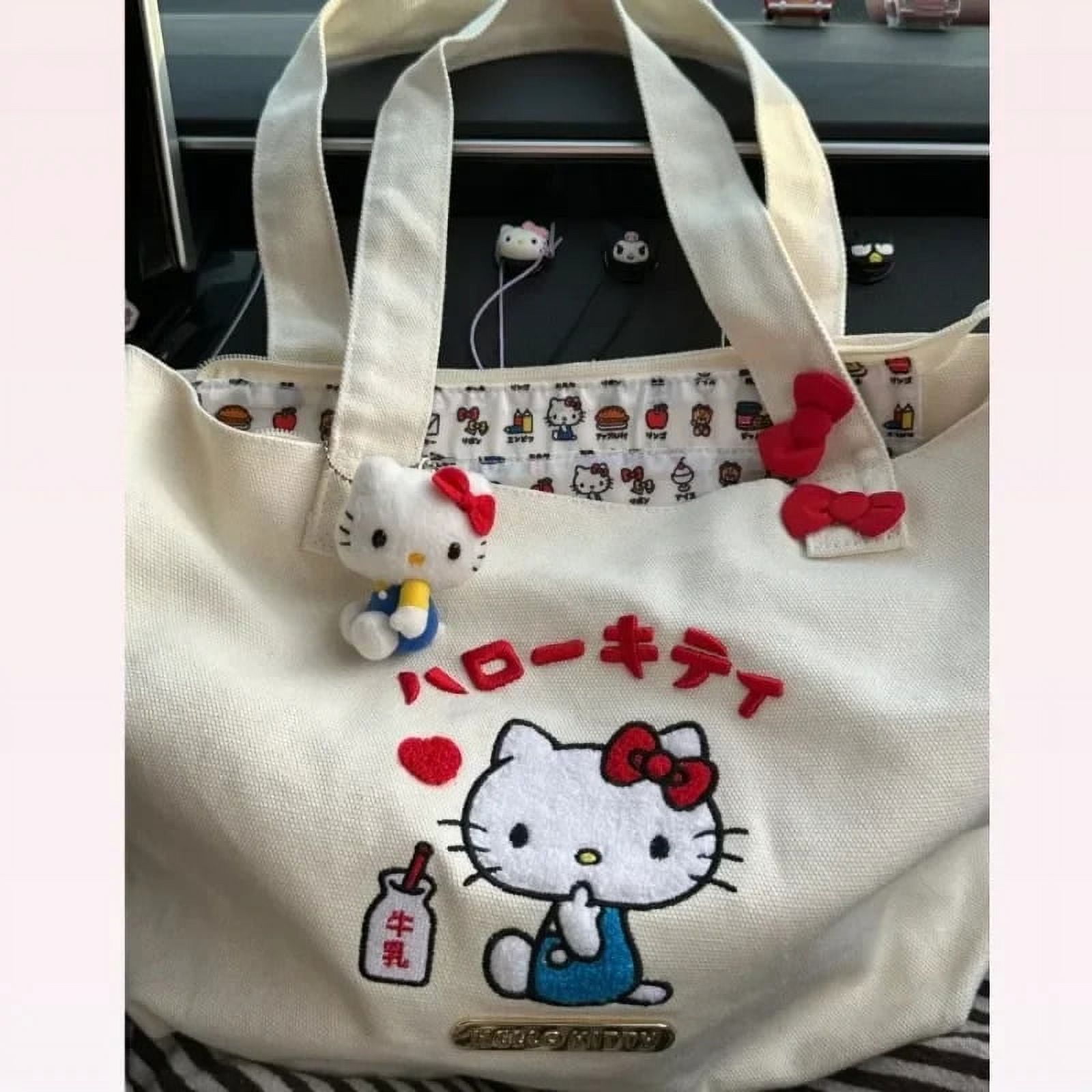 Hello Kitty Sanrio Anime Kawaii Embroidered Canvas Shoulder Bag Cute ...