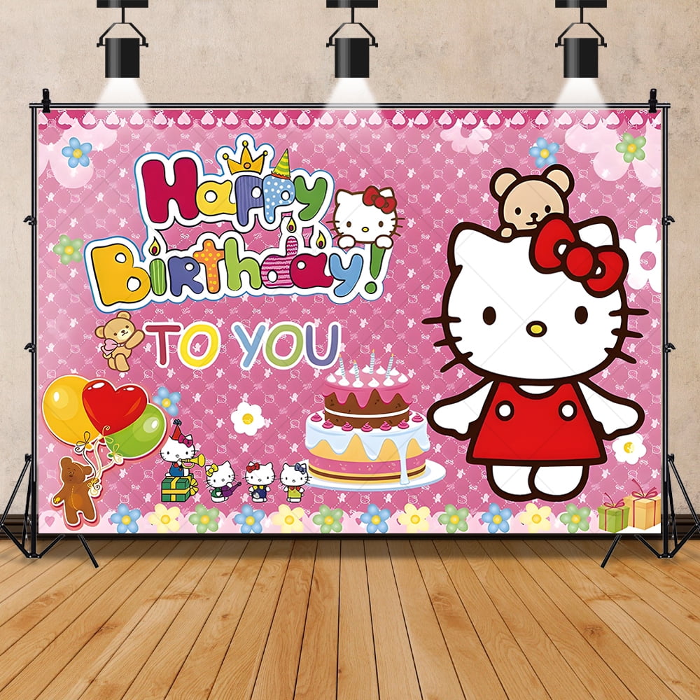 Hello Kitty Sanrio Baby Girl Kid Gifts Birthday Party Banner Backdrop ...