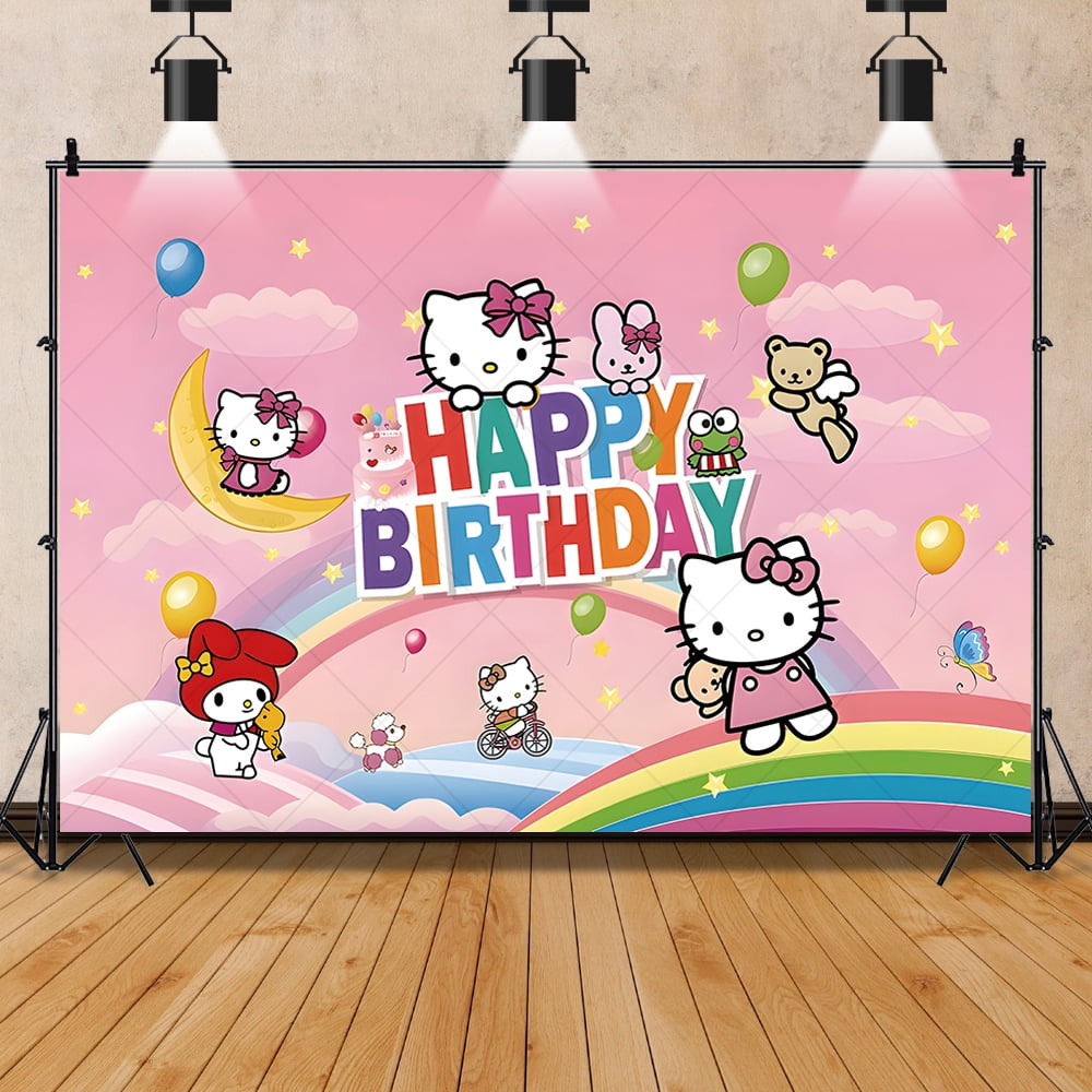 Hello Kitty Sanrio Baby Girl Kid Gifts Birthday Party Banner Backdrop ...