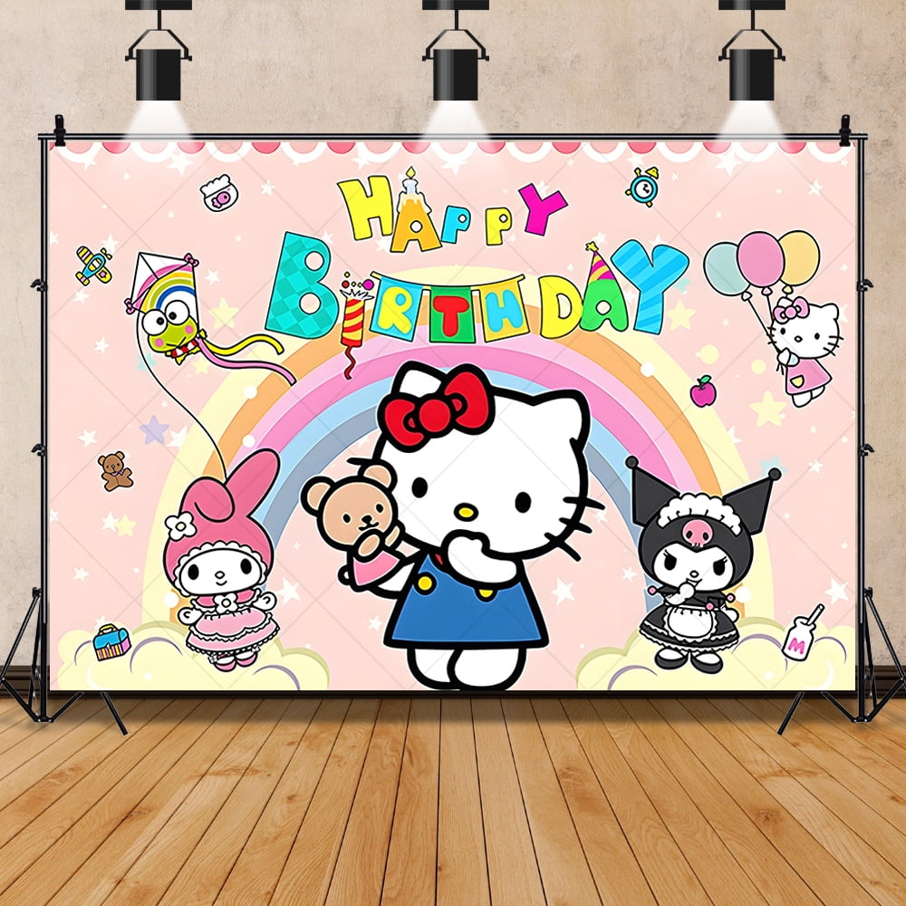 Hello Kitty Sanrio Baby Girl Kid Gifts Birthday Party Banner Backdrop ...