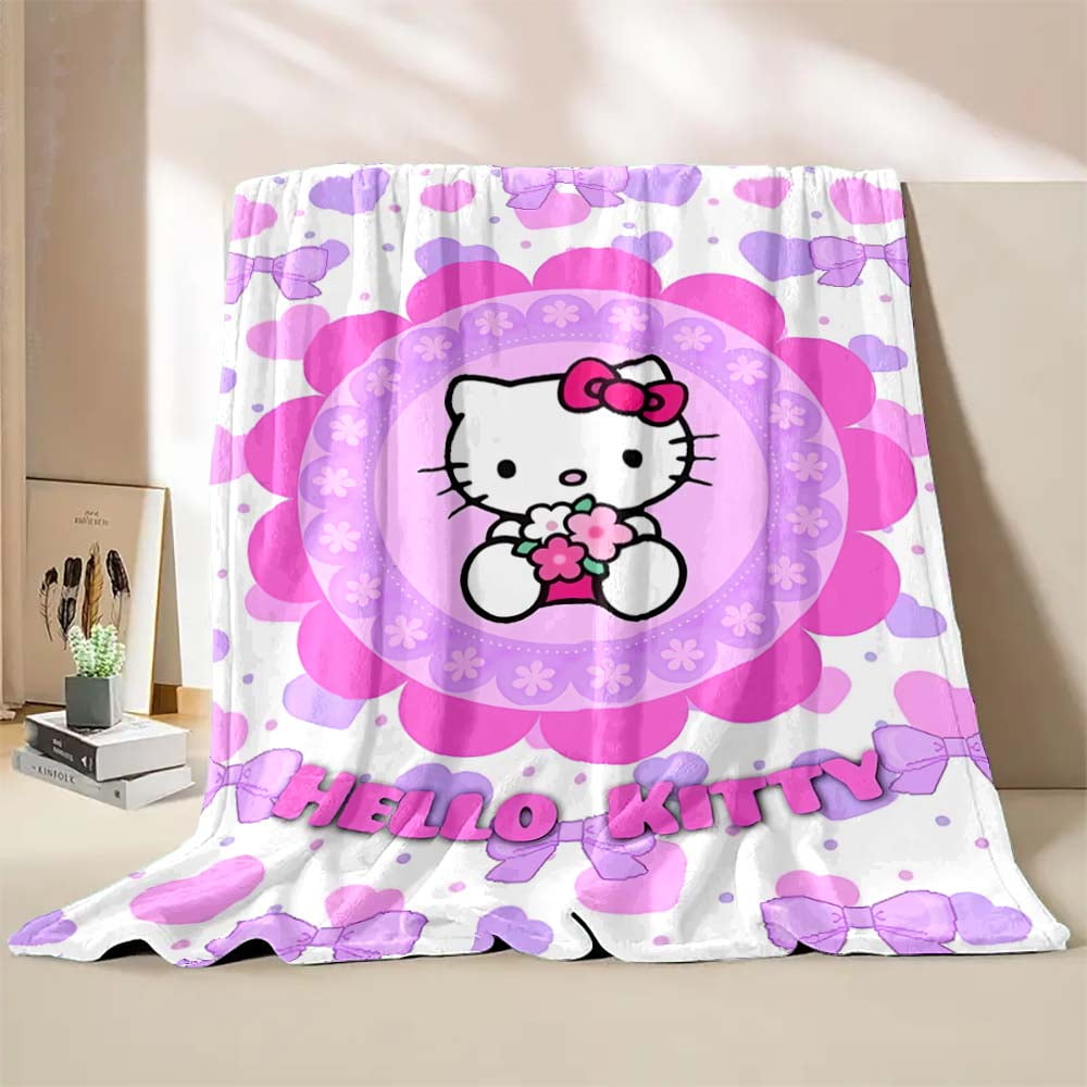 Hello Kitty Sanrio Blanket Soft Fluffy Cartooon Throw King Size Luxury ...