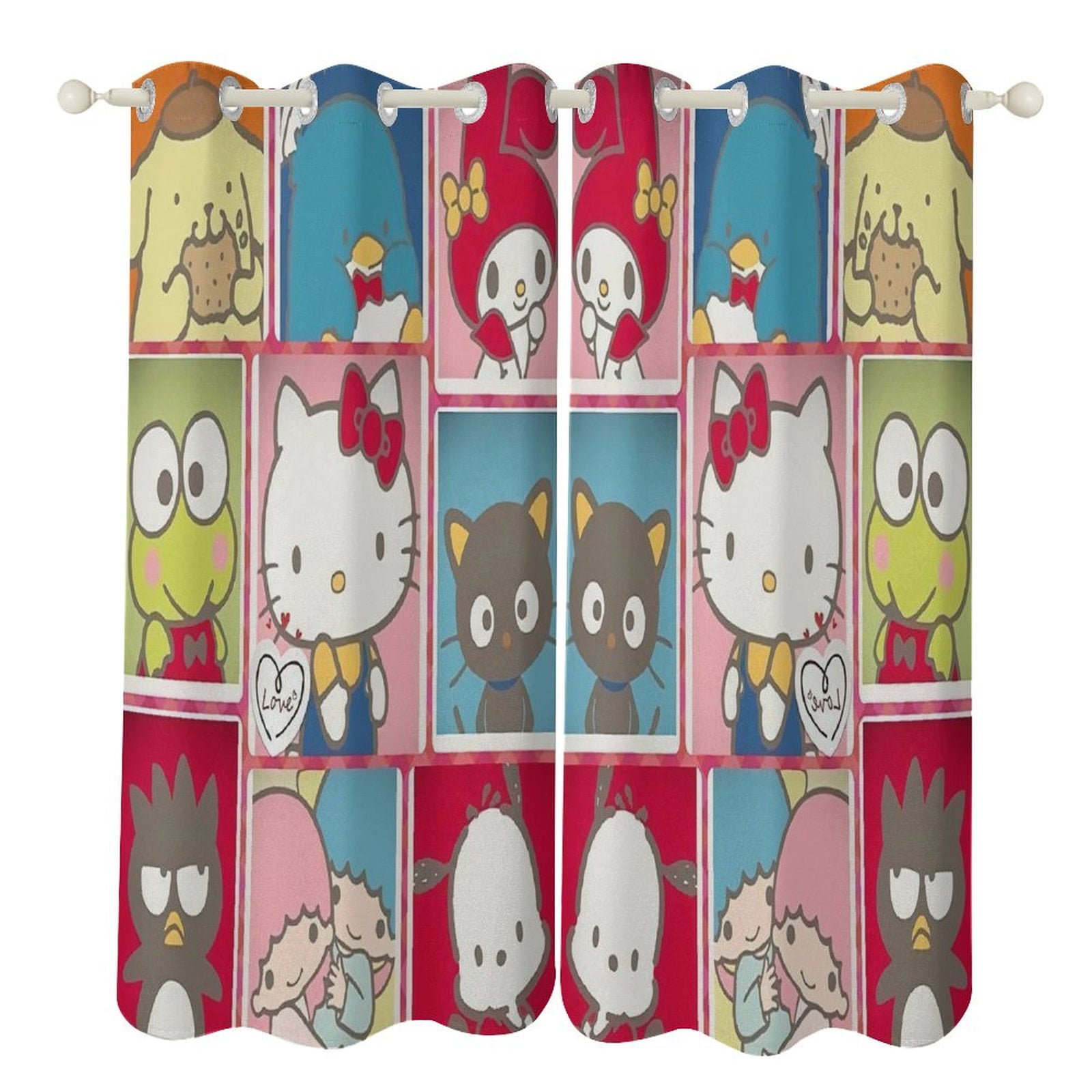 Hello Kitty Sanrio Characters Curtains 72 inch,2 Panels Set,100% ...