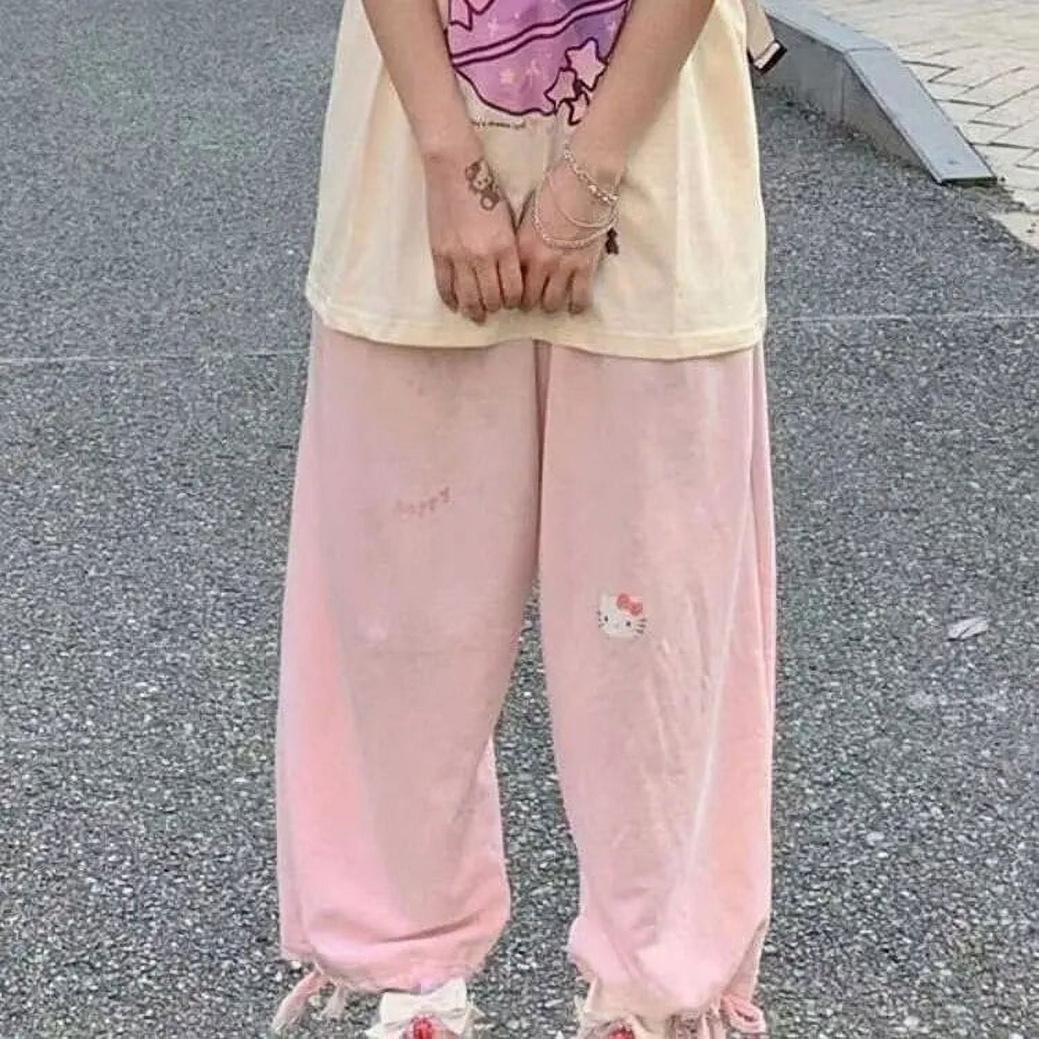 Hello Kitty Sanrio Cute Casual Pants Y2k Cargo Pants for Women Women's ...