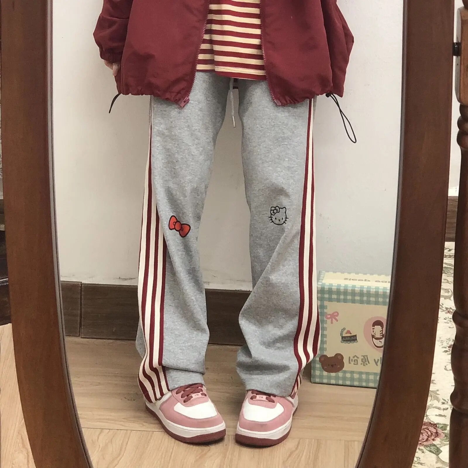 Hello Kitty Sanrio Cute Soft Girl Sweatpants Techwear Women's Luxury ...