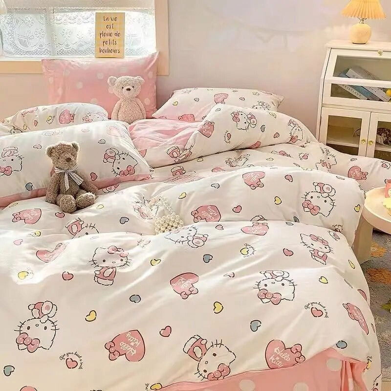 Hello Kitty Sanrio Duvet Cover Bedding Set Products Cute Cartoon Bed ...