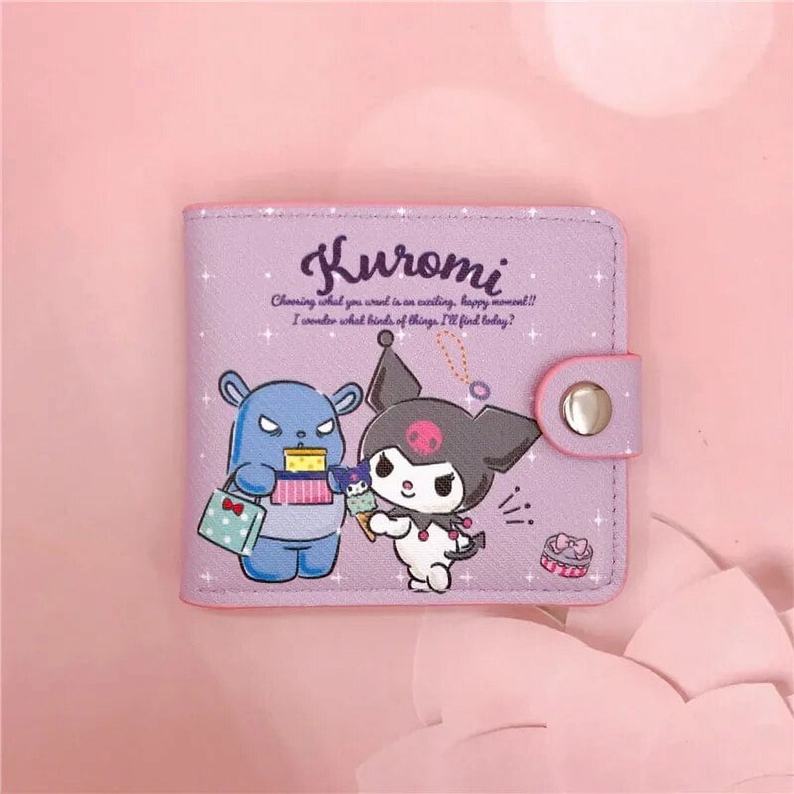 Hello Kitty Sanrio Girl PU Short Two-fold Wallet Kulomi Melody Anime ...