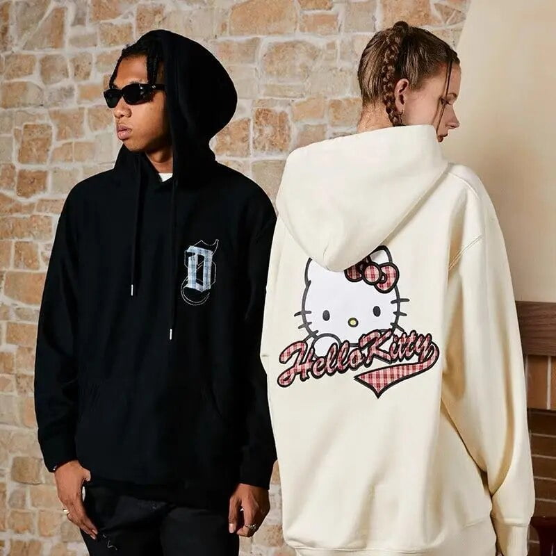 Hello Kitty Sanrio Kawaii Fleece Hoodie Couple's Sweatshirt New Cartoon ...